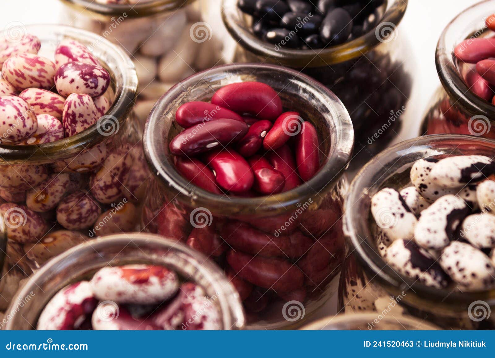 Different Types of Beans, Background. Lots of White, Red, Black and ...