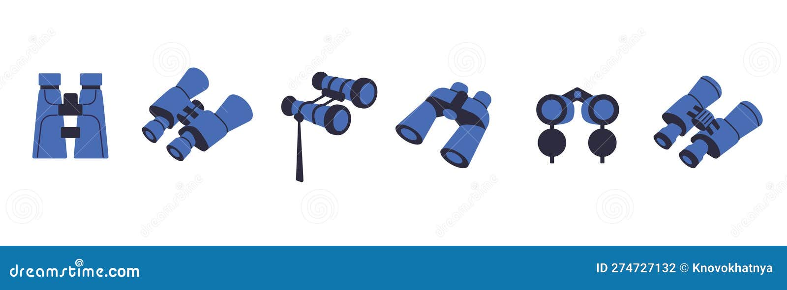 Different Types of Binoculars Icon Set Stock Vector - Illustration of ...