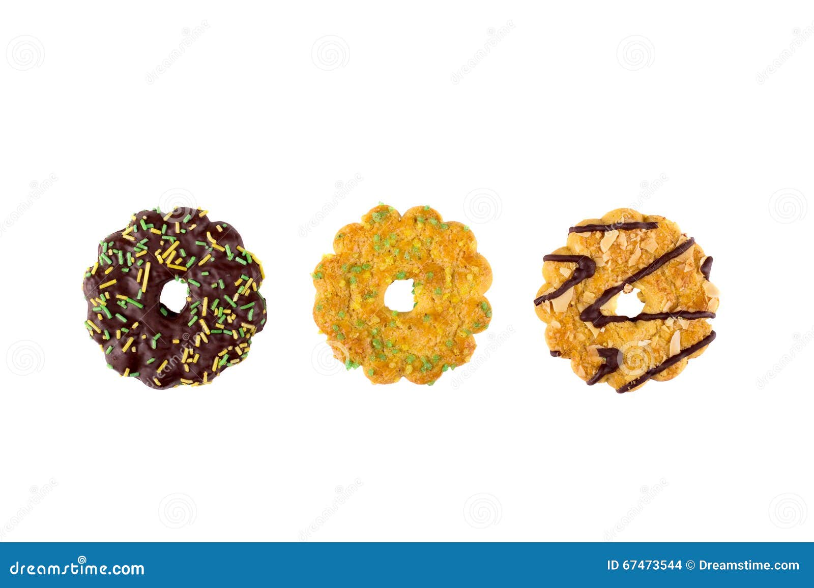Different Types of Biscuits on a White Background. Stock Photo - Image ...