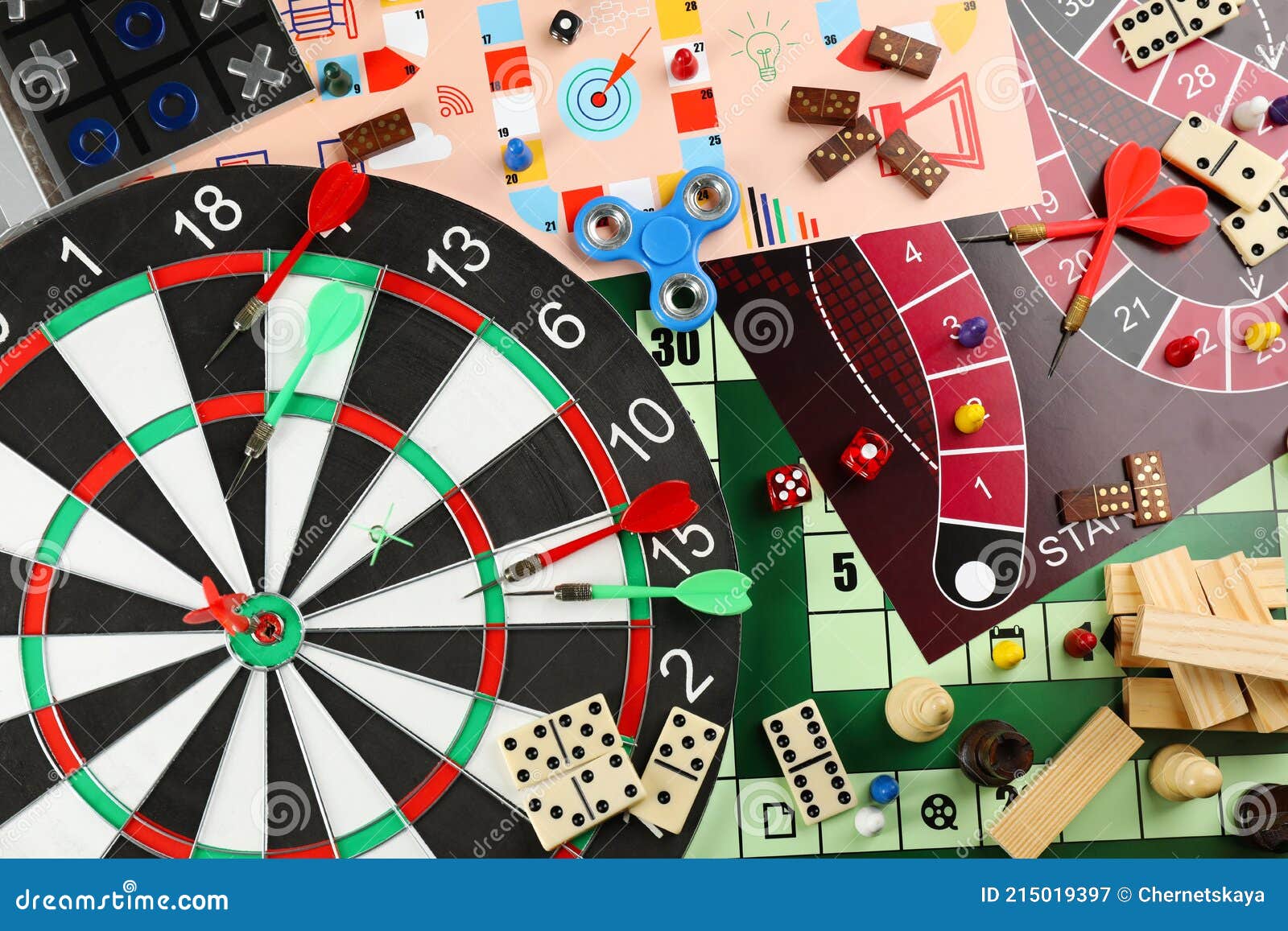 Different Types of Board Games and Its` Components As Background, Top ...