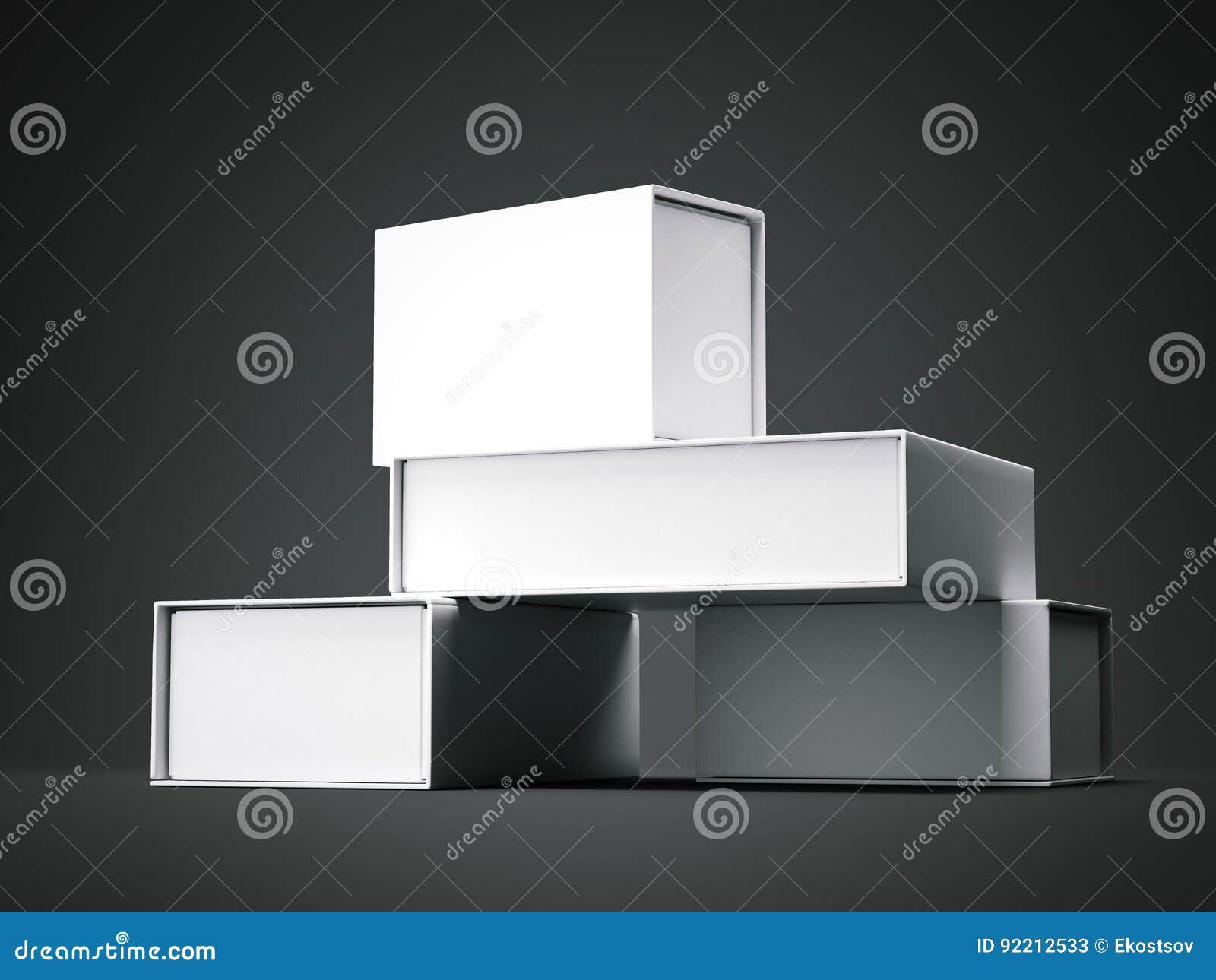 Different Types of Boxes. 3d Rendering Stock Illustration ...