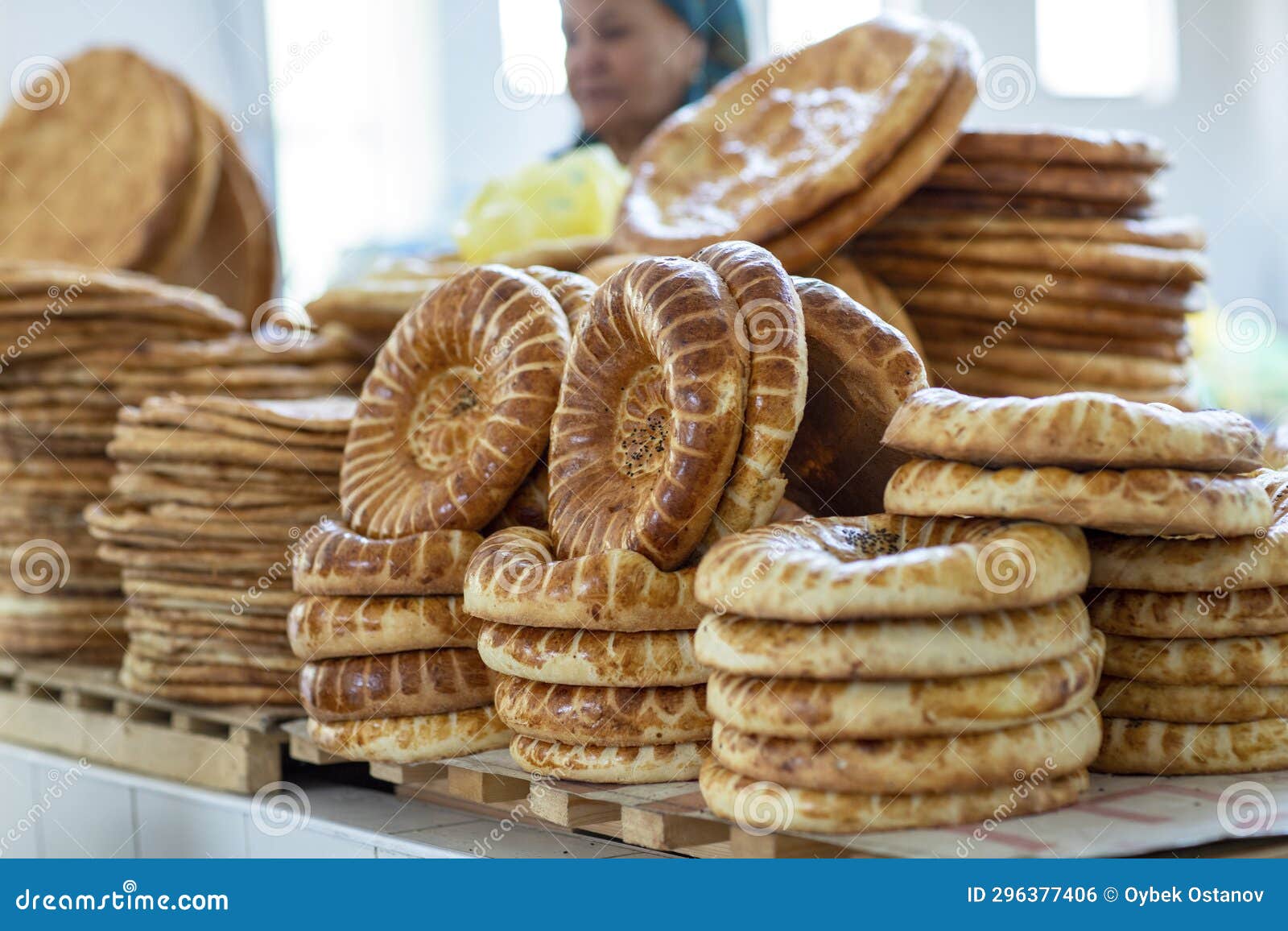 The Different Types of Bread in Bukhara Stock Photo - Image of bazaar ...