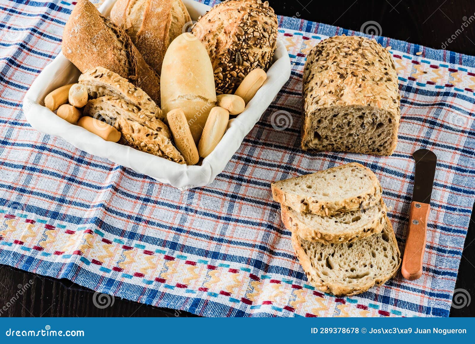 Different Types of Bread Cut into Slices and Whole Stock Photo - Image ...