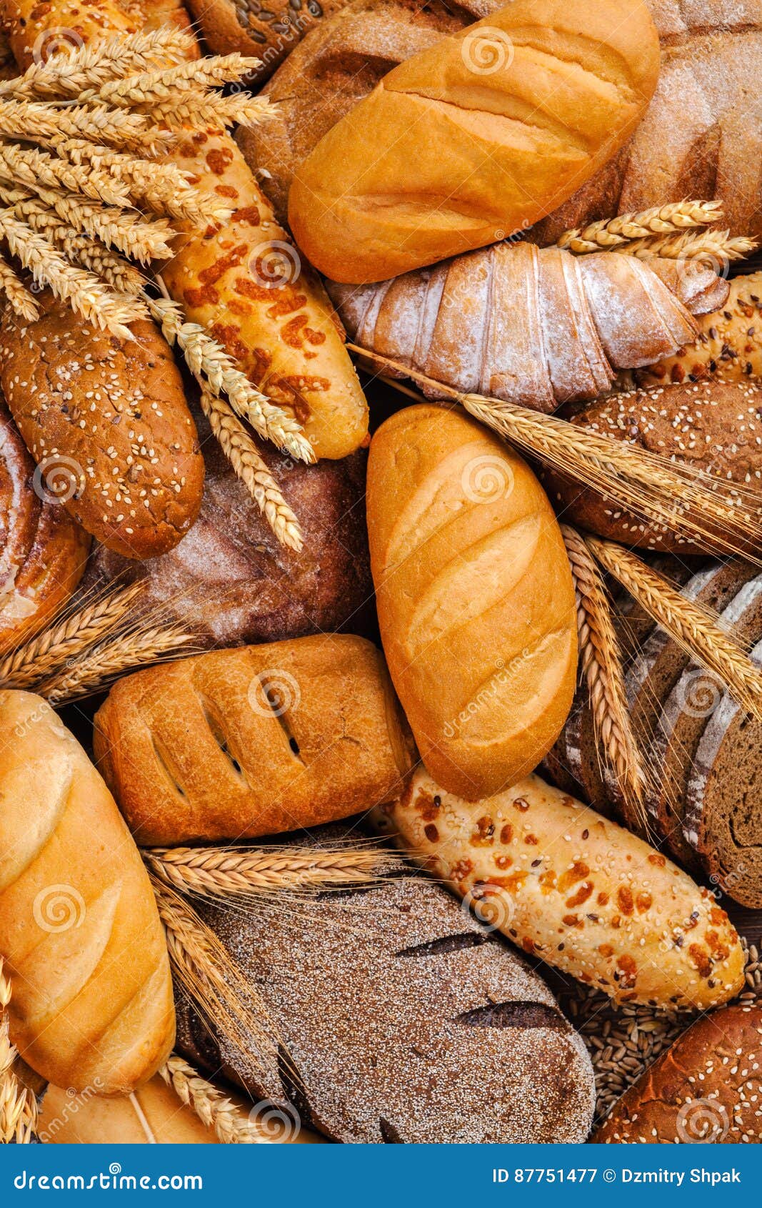 Different Types of Bread on the Table Stock Image - Image of ...