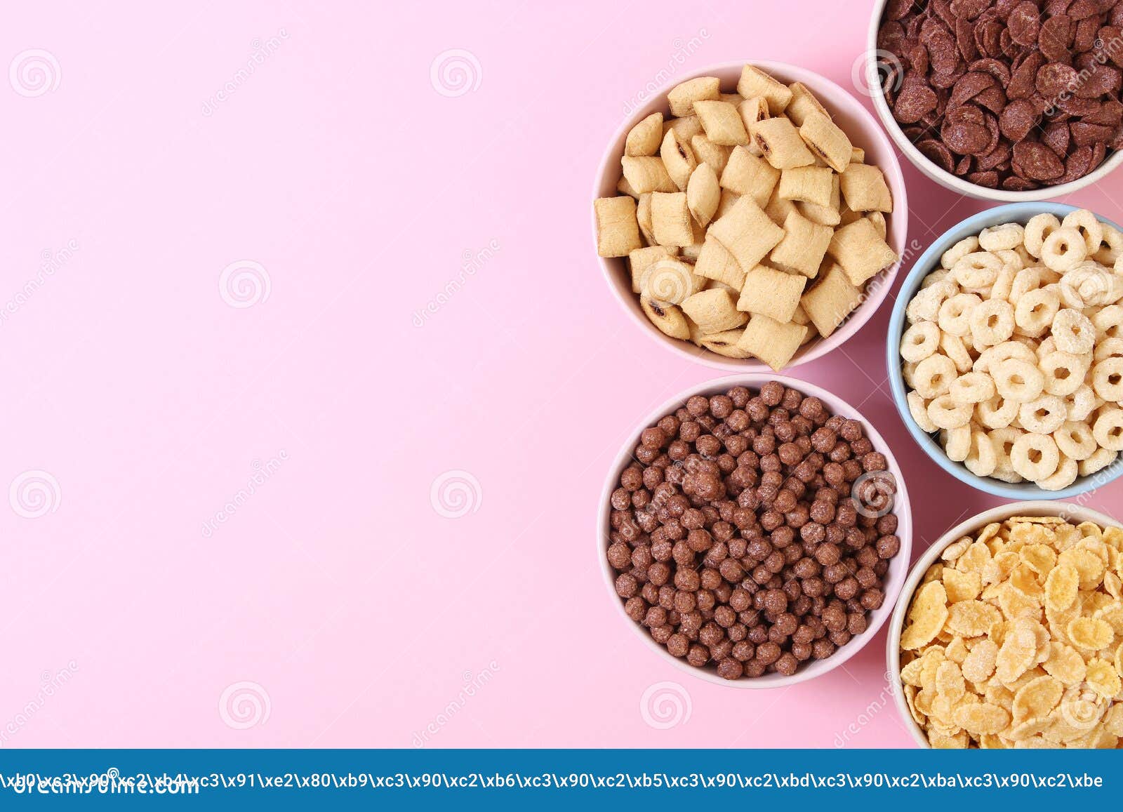 Different Types of Breakfast Cereals. Stock Photo - Image of flakes ...