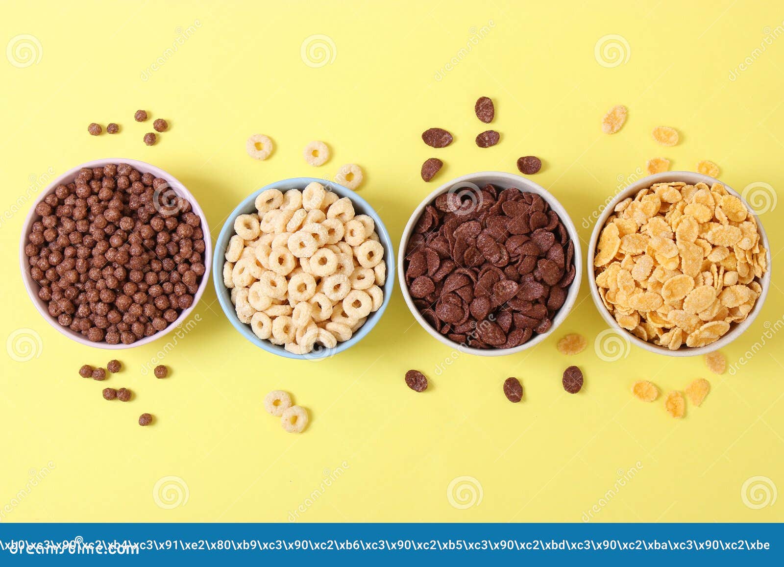Different Types of Breakfast Cereals. Stock Image - Image of macro ...