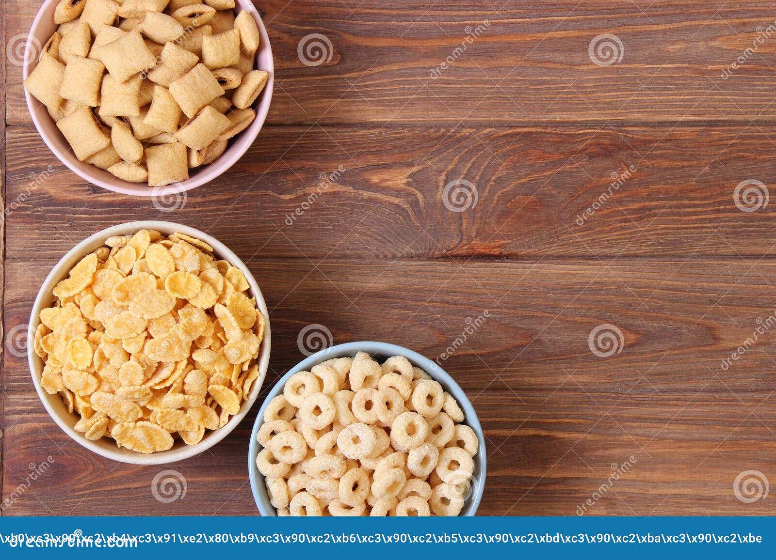 Different Types of Breakfast Cereals. Stock Photo - Image of flakes ...