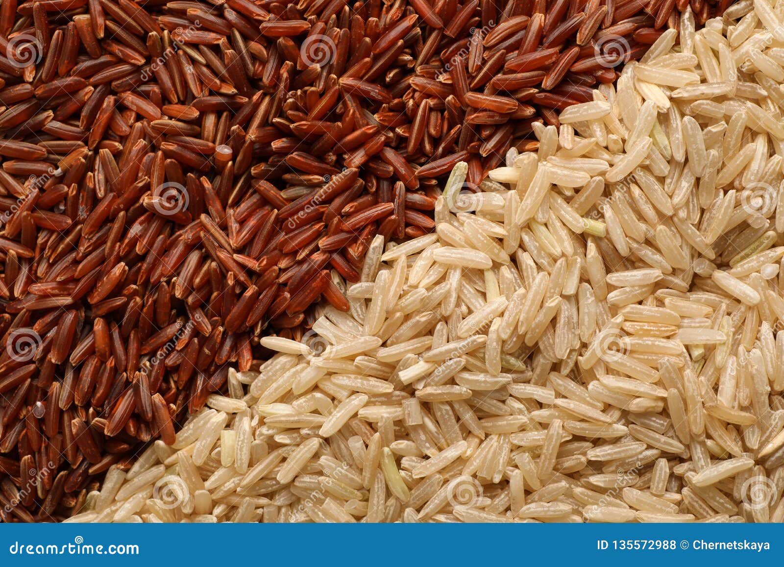 Different Types of Brown Rice As Background Stock Photo - Image of ...