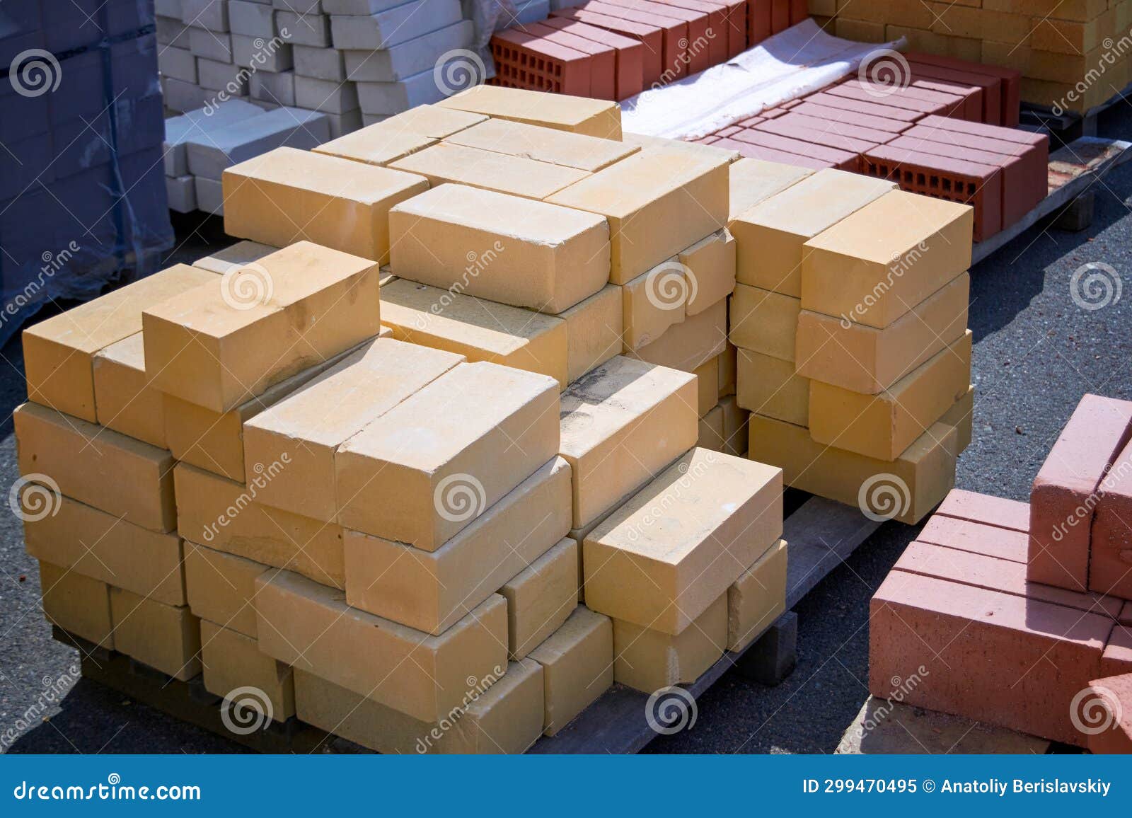 Different Types of Building Bricks. Bricks of Different Colors. the ...