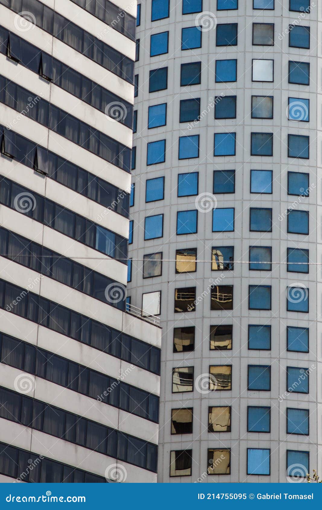 Different Types of Buildings Merging in Each Other in a Big City Stock ...