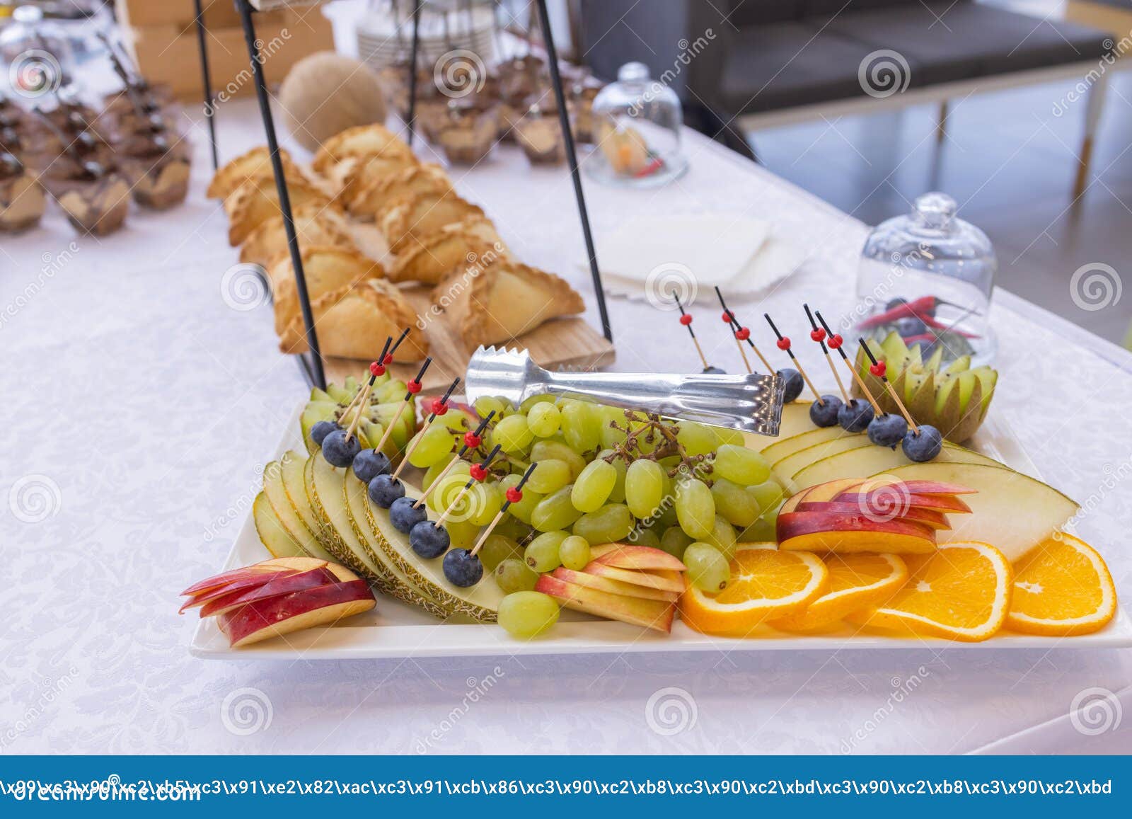 Different Types of Canapes on Buffet Table. Stock Image - Image of ...