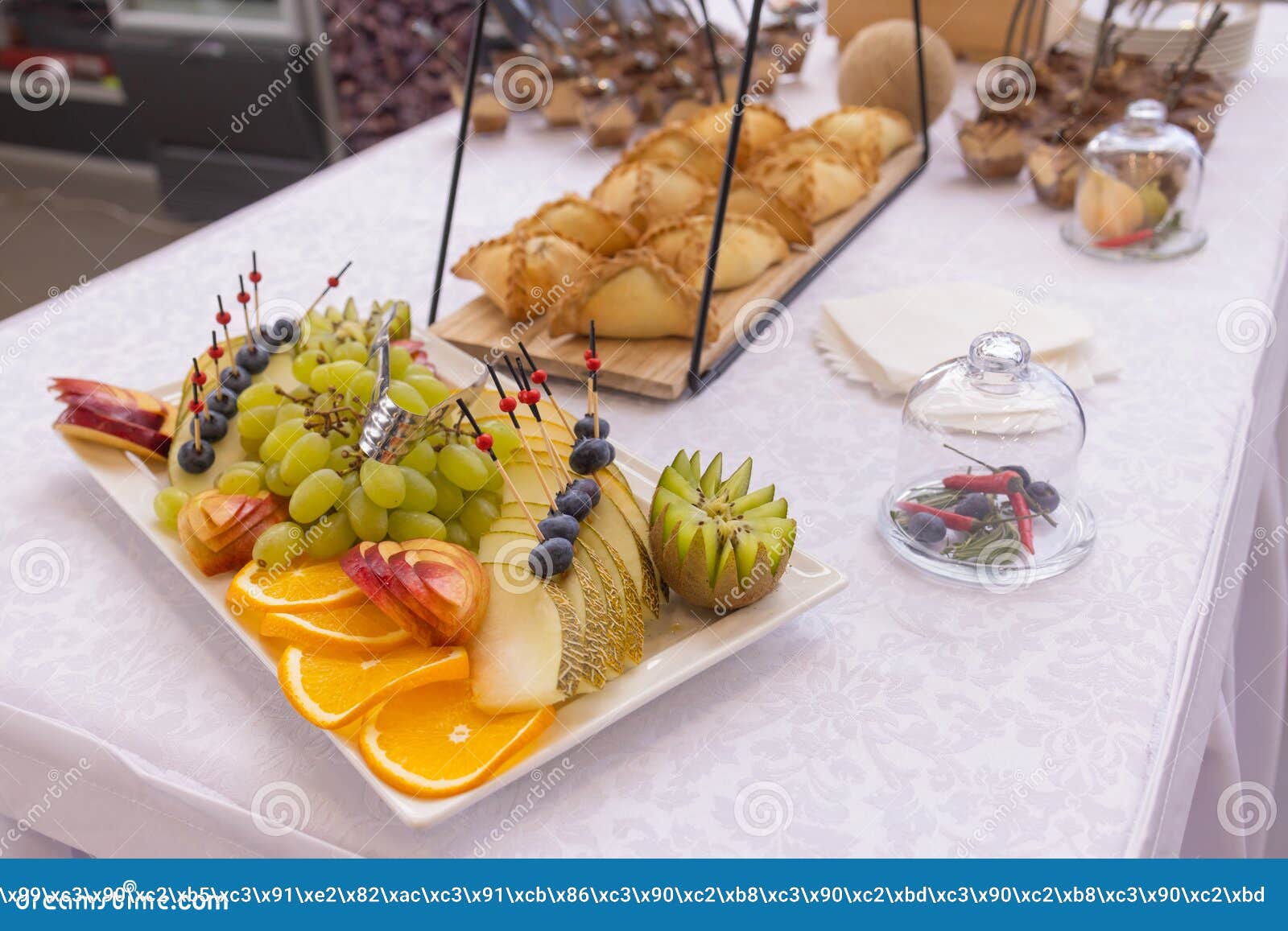 Different Types of Canapes on Buffet Table. Stock Image - Image of ...