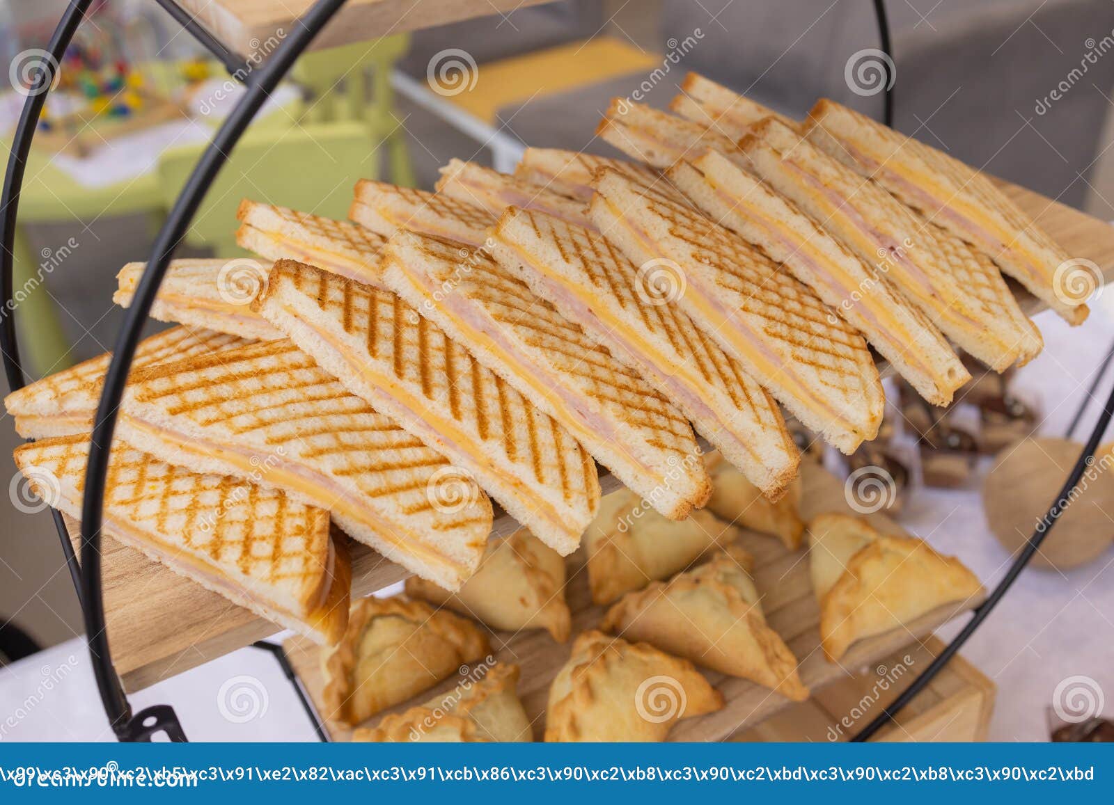 Different Types of Canapes on Buffet Table. Stock Photo - Image of ...