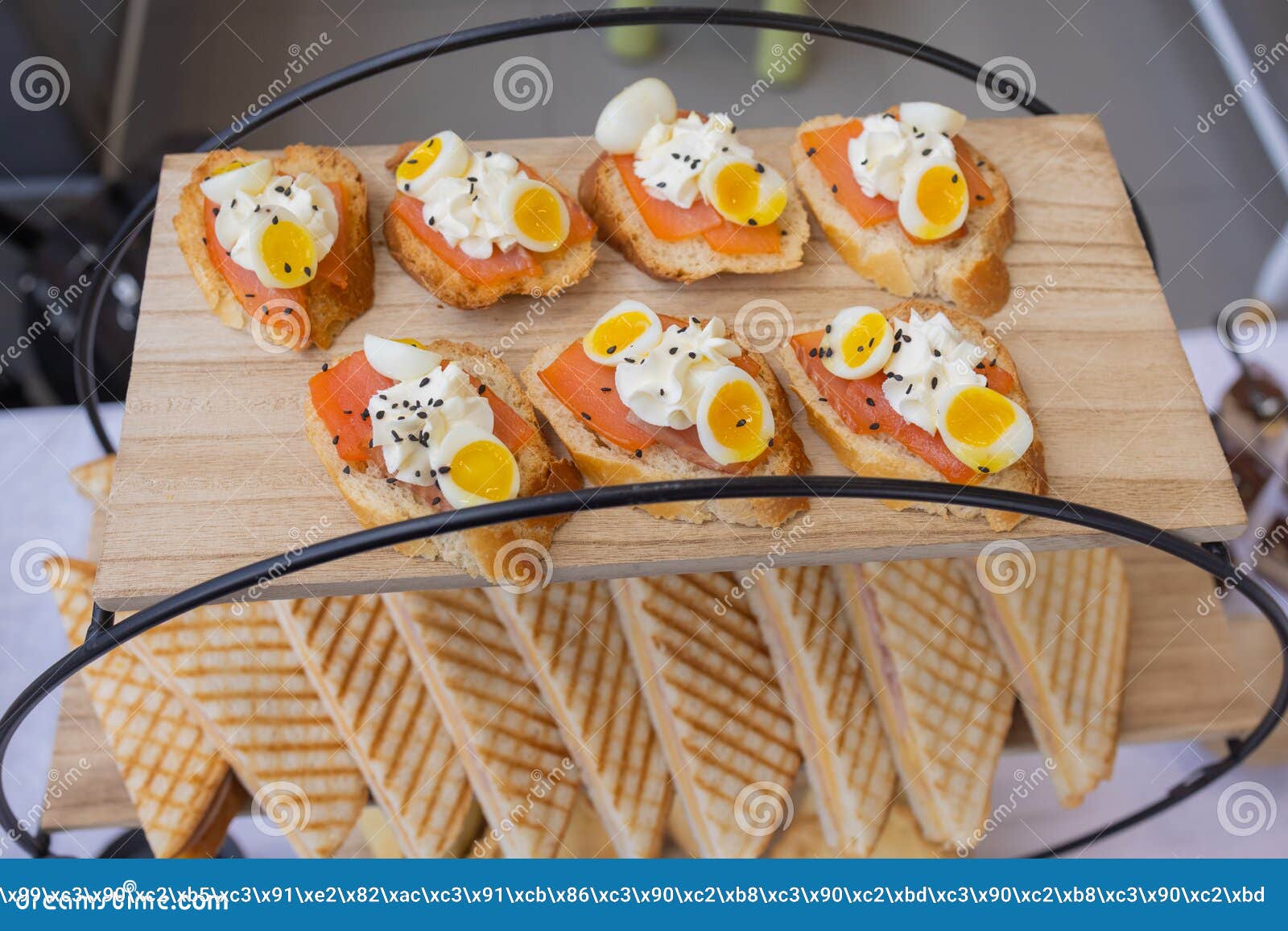 Different Types of Canapes on Buffet Table. Stock Image - Image of ...