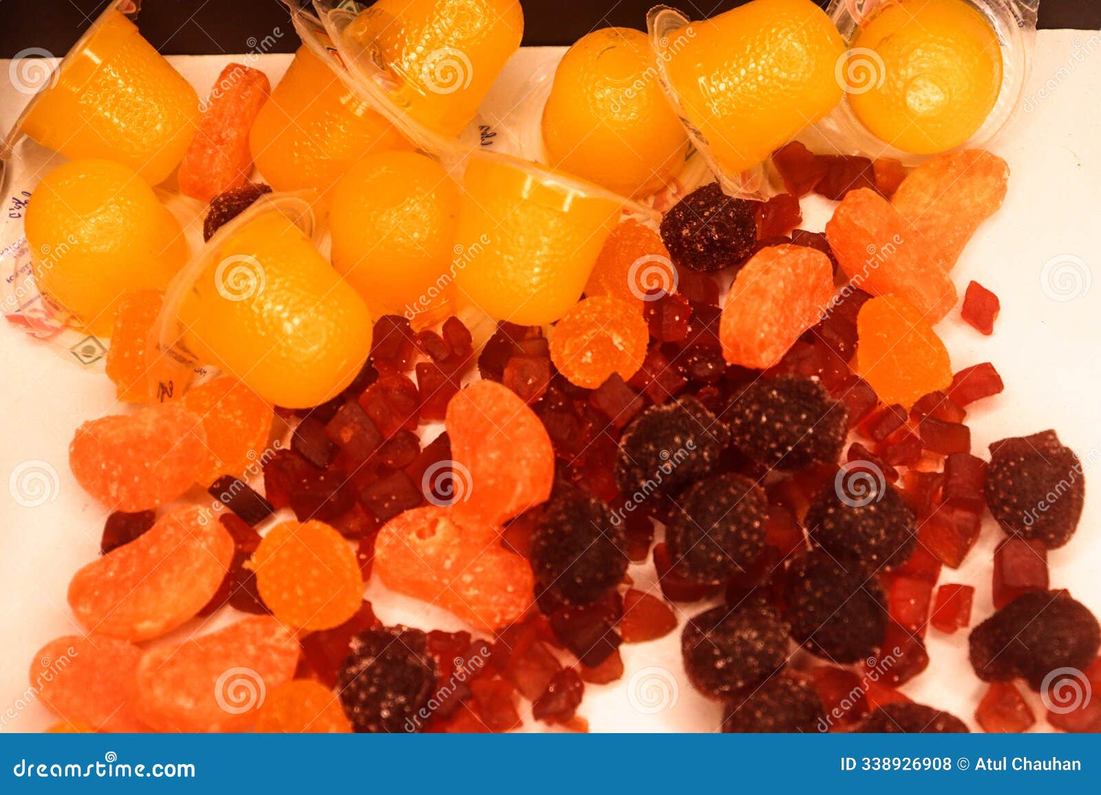 Different Types of Candy and Jelly on the White Background Stock Photo ...
