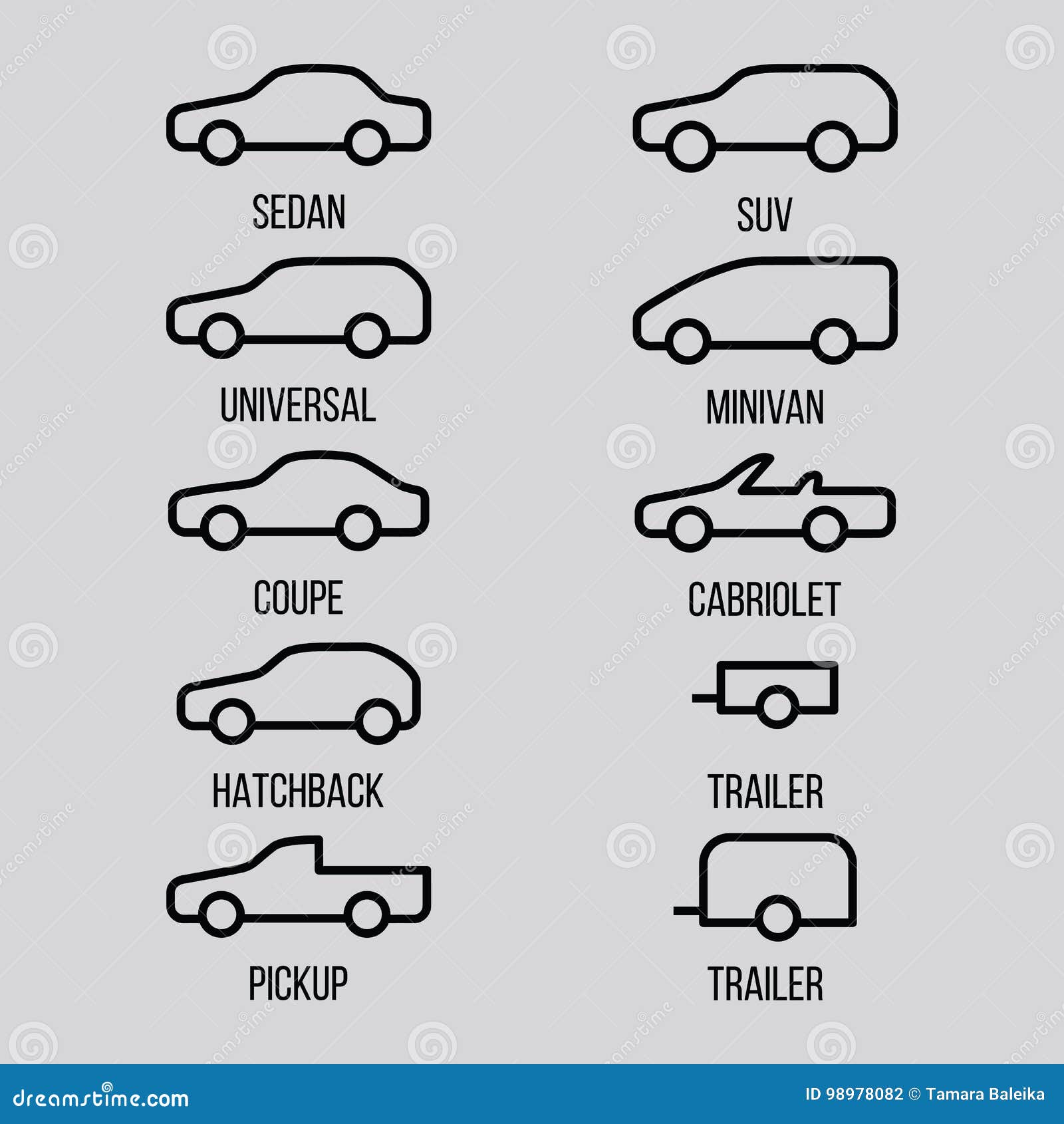 Different Types of Car Body. Stock Vector - Illustration of hatchback ... Different Types of Car Body. Stock Vector - Illustration of hatchback ...