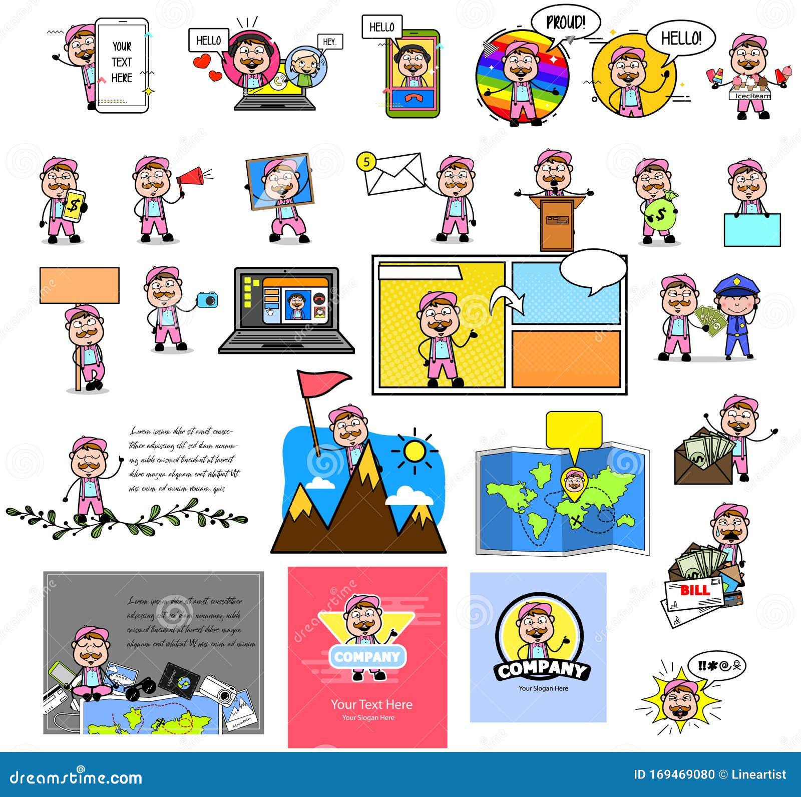 Different Types of Cartoon Vendor Character - Set of Concepts Vector ... Different Types of Cartoon Vendor Character - Set of Concepts Vector ...