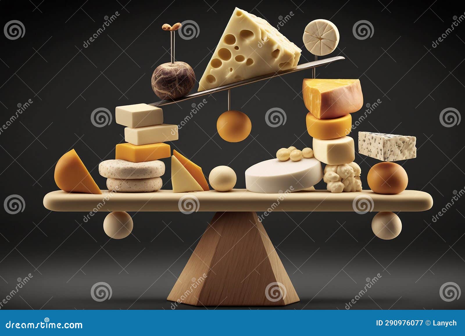 Different Types of Cheese Balancing. Generative AI Stock Illustration ... Different Types of Cheese Balancing. Generative AI Stock Illustration ...