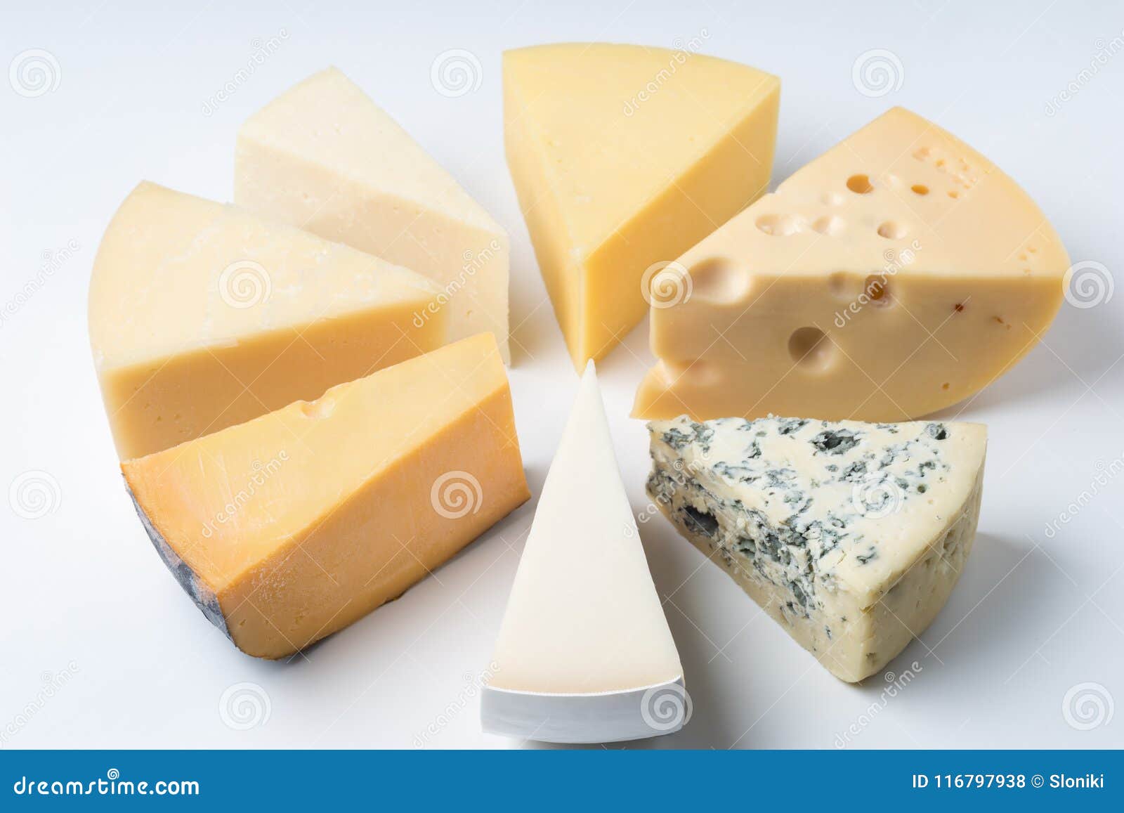 Different Types of Cheese on White Background Stock Photo - Image of ...