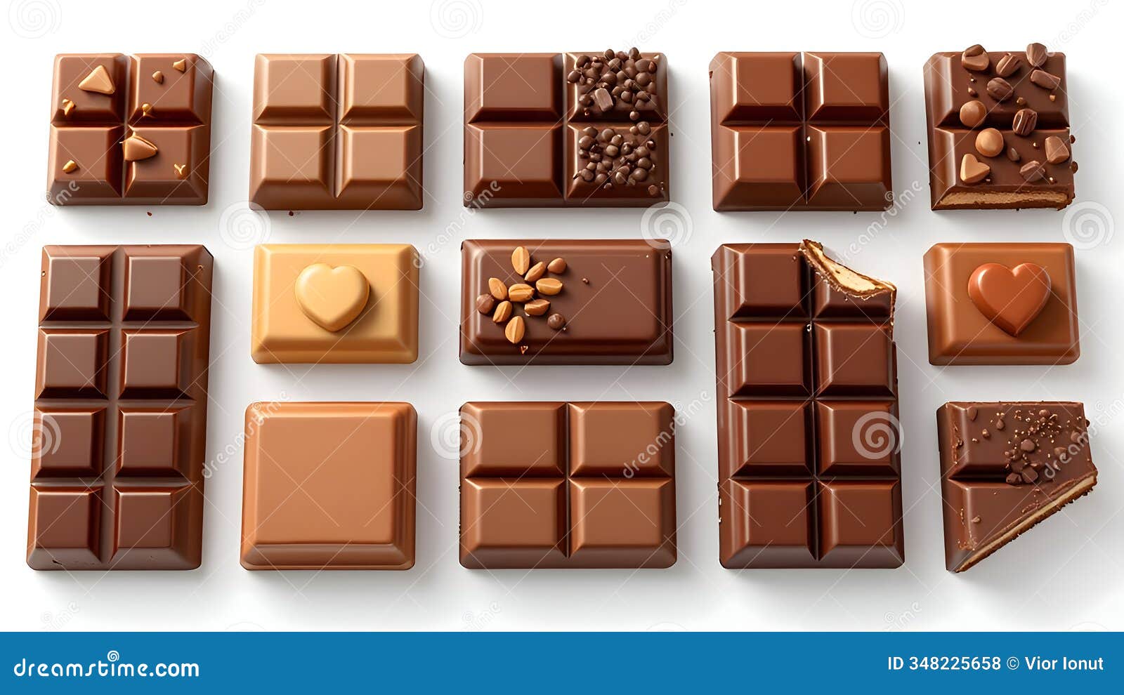 Different Types of Chocolate Bars Detailed Illustrated Stock ...