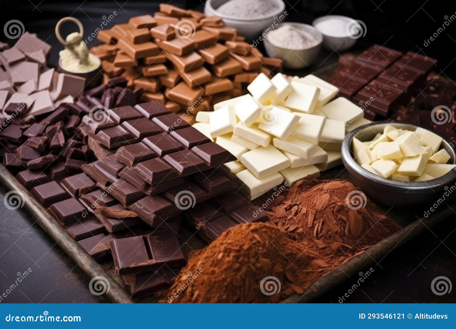 Different Types of Chocolate for a Confectionery Workshop Stock Image ...