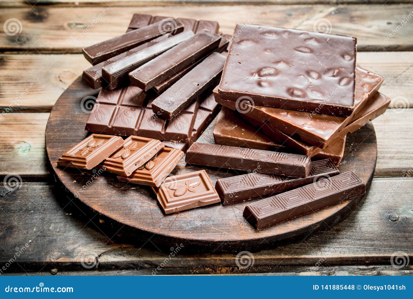 Different Types of Chocolate Stock Photo - Image of brown, table: 141885448