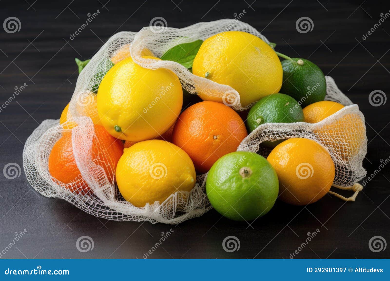 Different Types of Citrus Fruits in a Net Bag Stock Image - Image of ...
