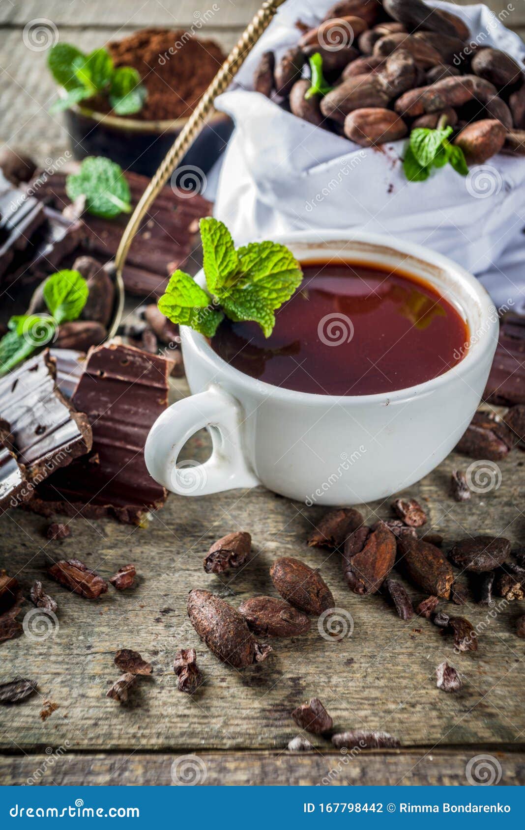 Different types of cocoa stock photo. Image of composition - 167798442
