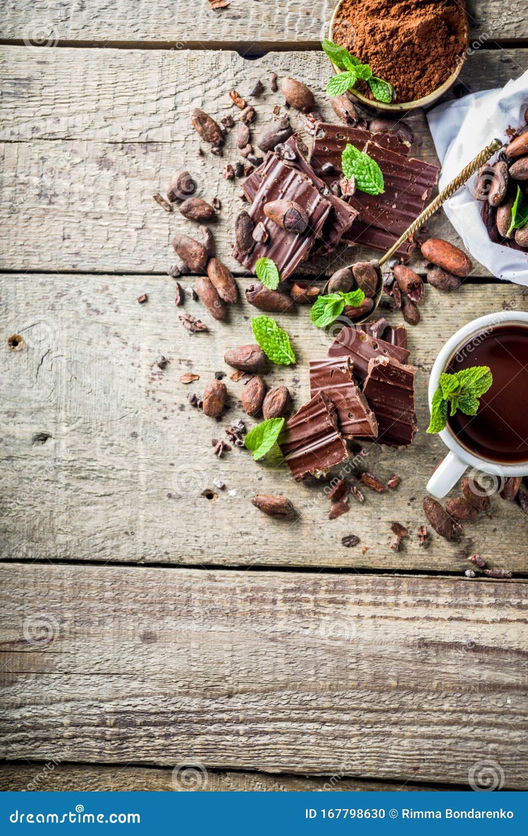 Different types of cocoa stock photo. Image of powder - 167798630