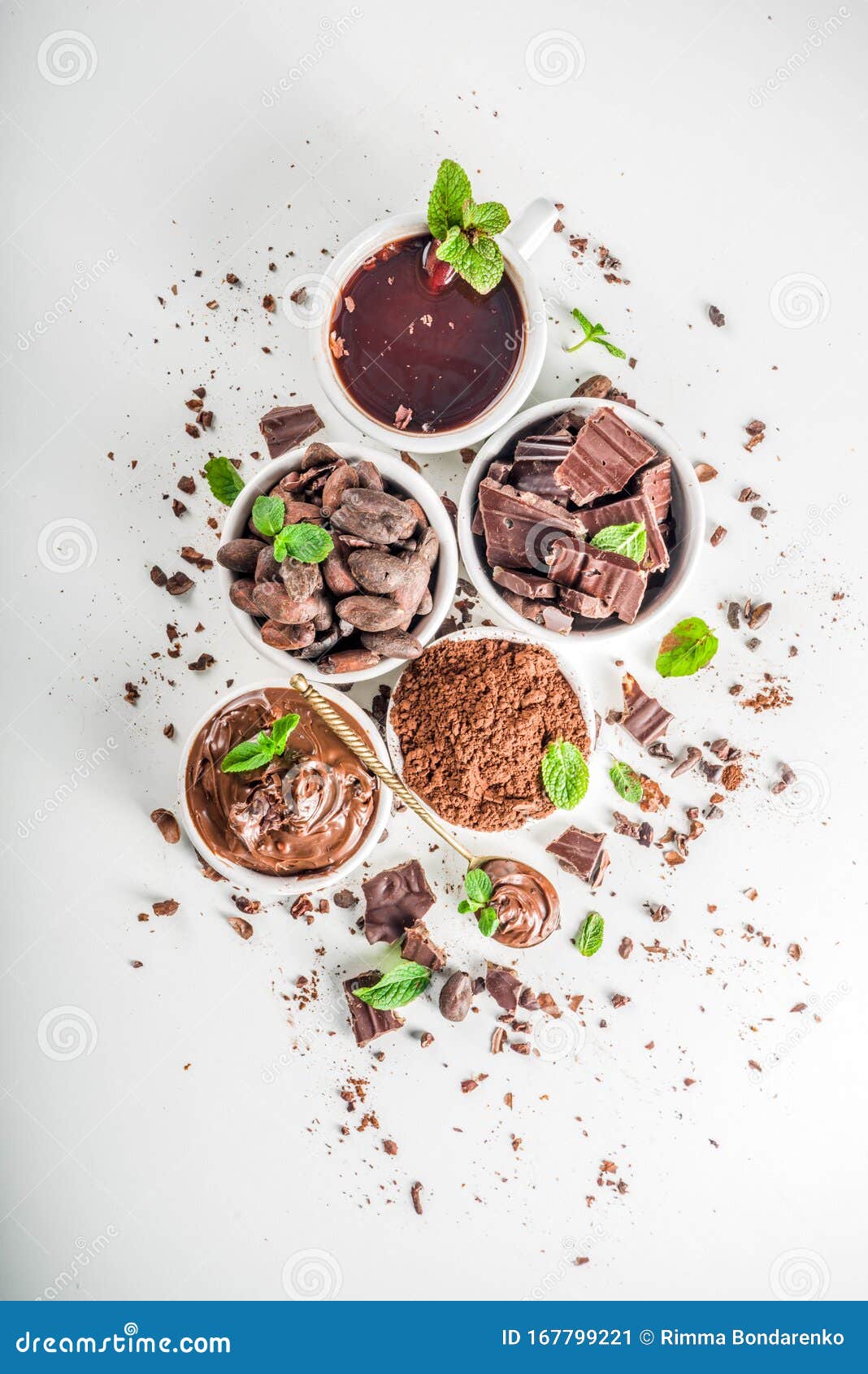 Different types of cocoa stock image. Image of candy - 167799221