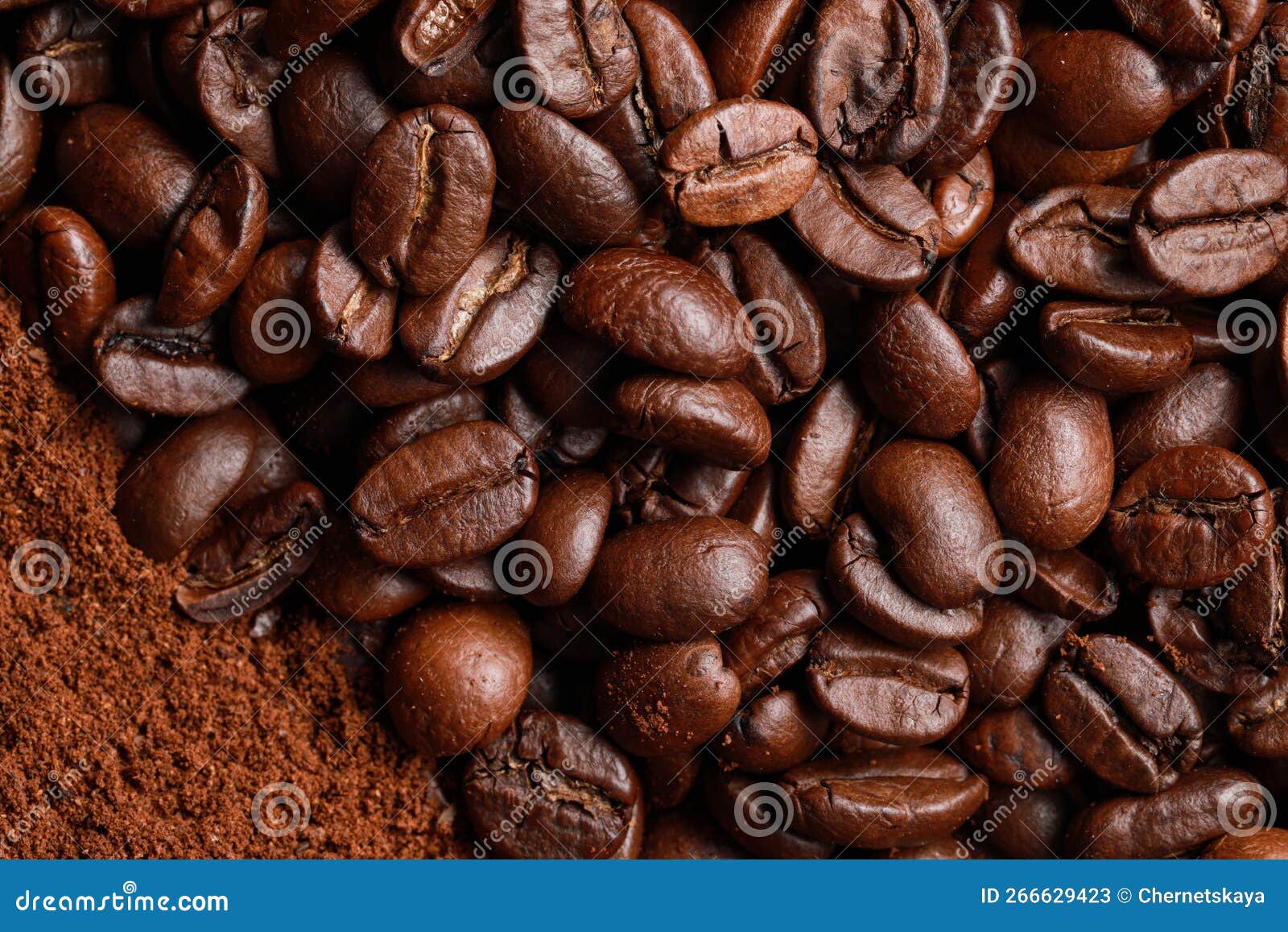 Different Types of Coffee As Background, Top View Stock Image - Image ...