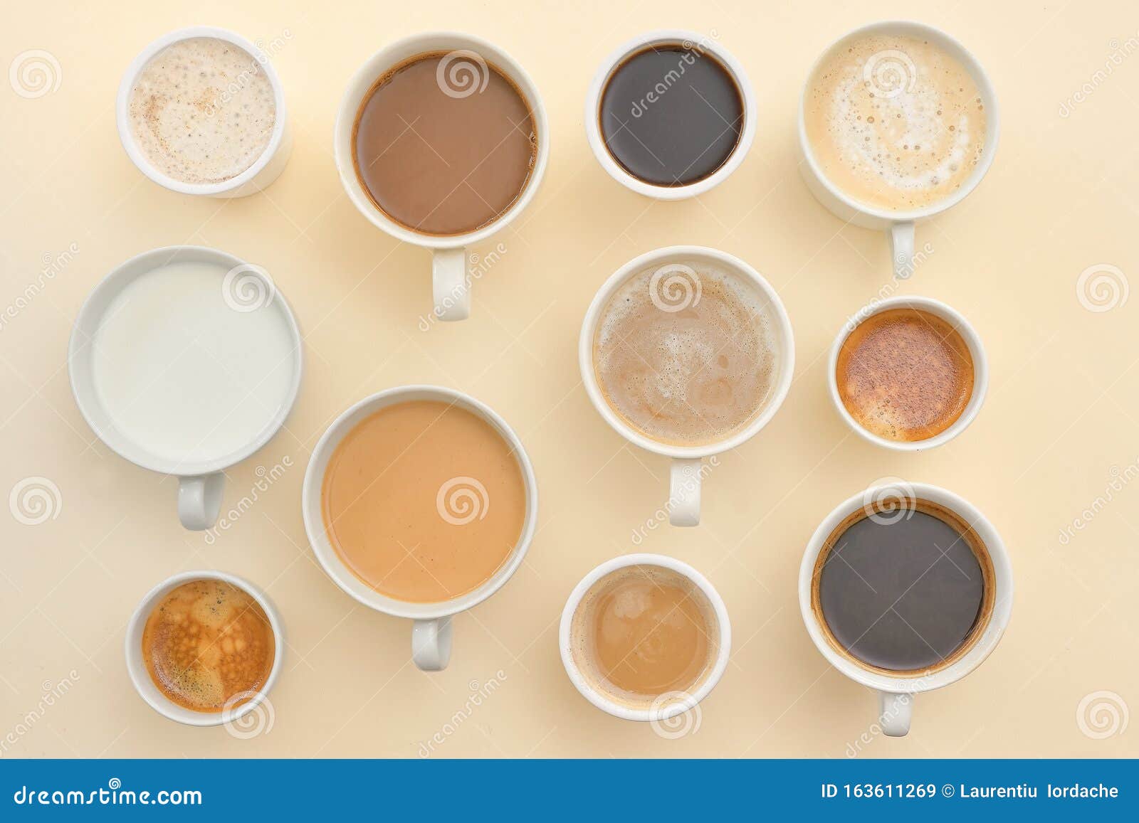 Different Types of Coffee in Cups Stock Image - Image of collection ...