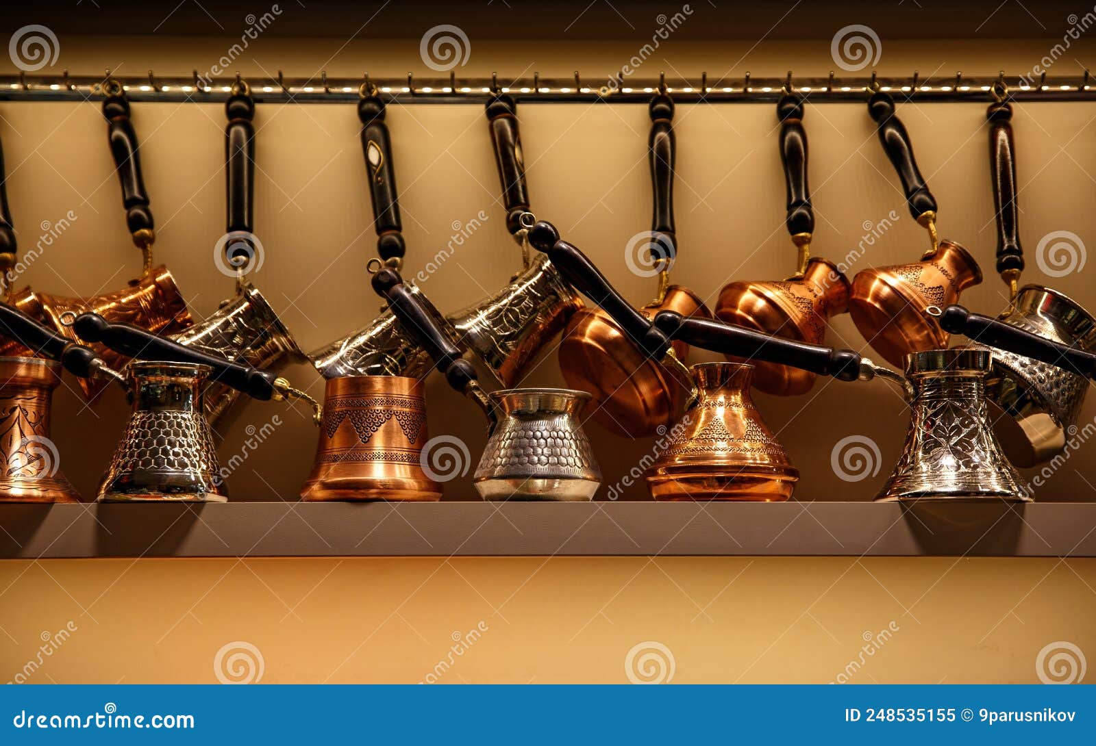 Different Types of Coffee Turks in a Turkish Shop Stock Image - Image ...