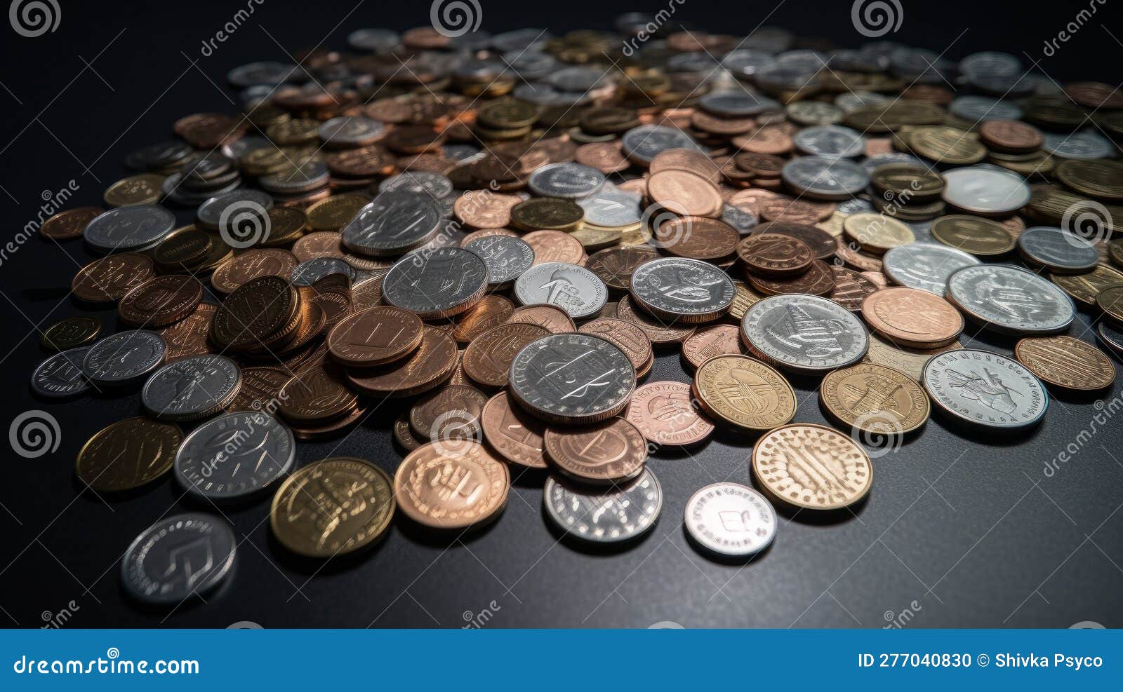 Different Types of Coins Generative AI Stock Illustration ...
