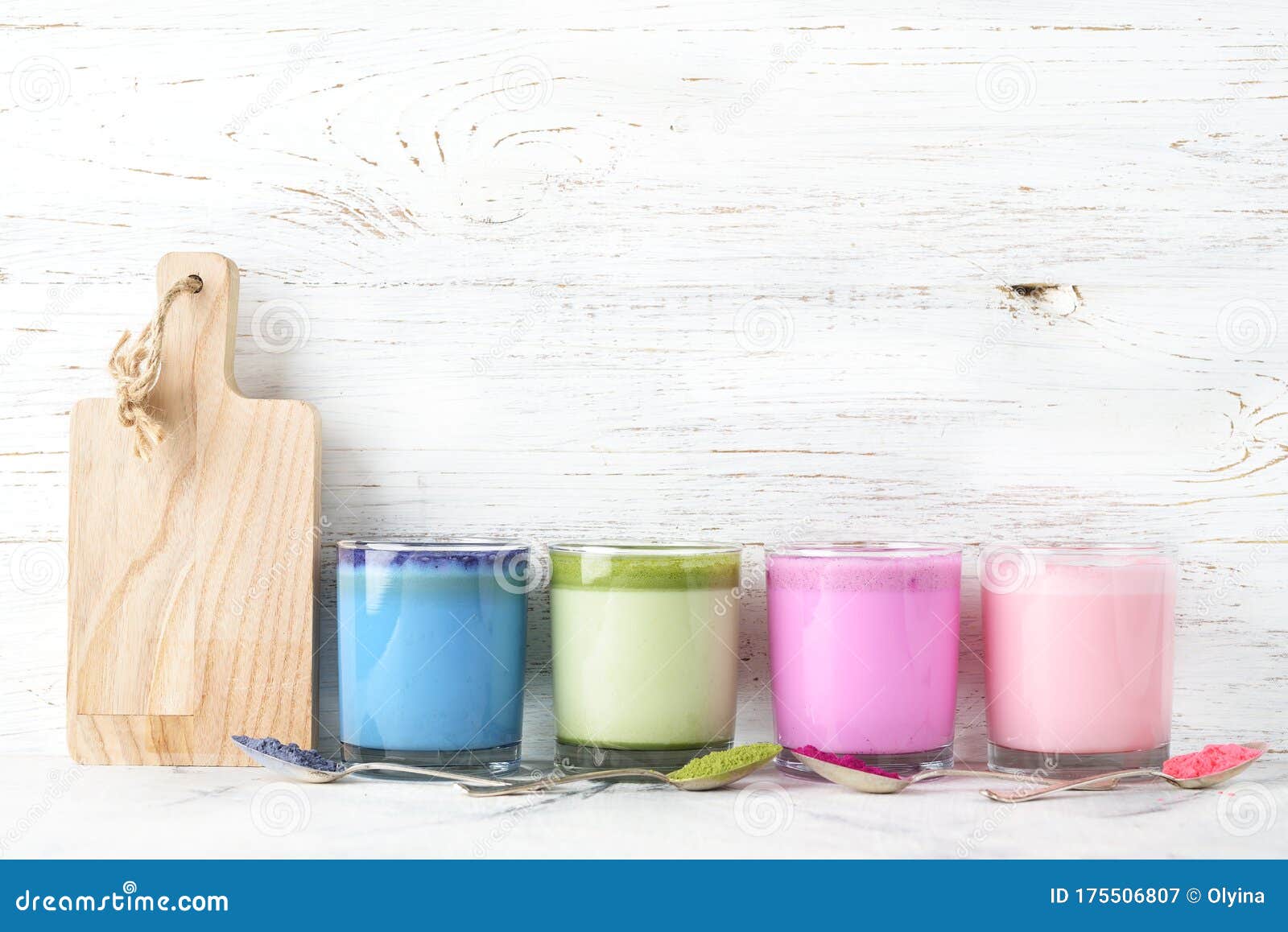 Different Types of Colored Latte Stock Image - Image of fresh, colored ...