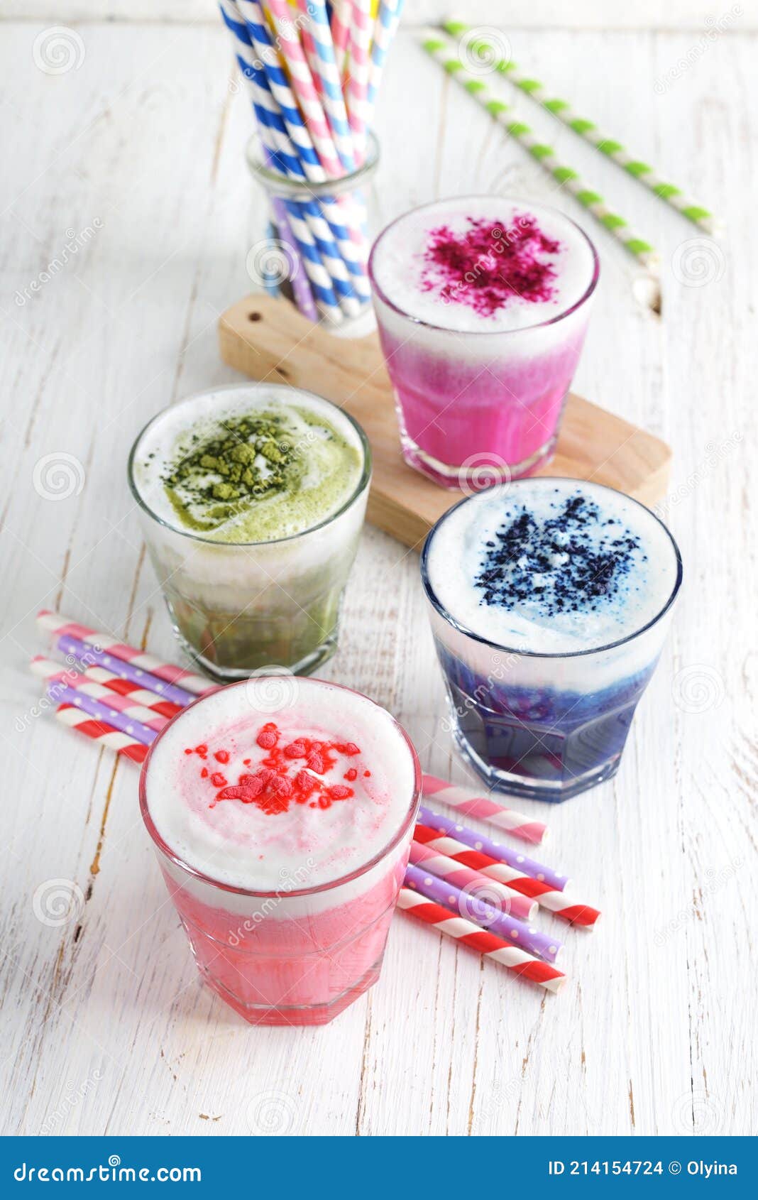 Different Types of Colored Latte Stock Photo - Image of assortment ...