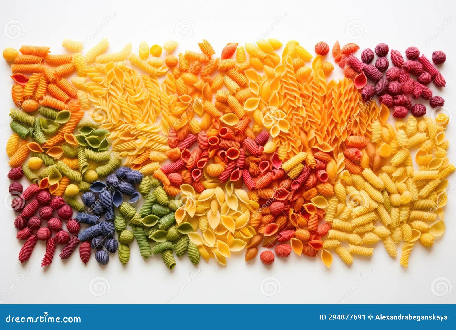 Different Types of Colored Pasta Stock Illustration - Illustration of ...