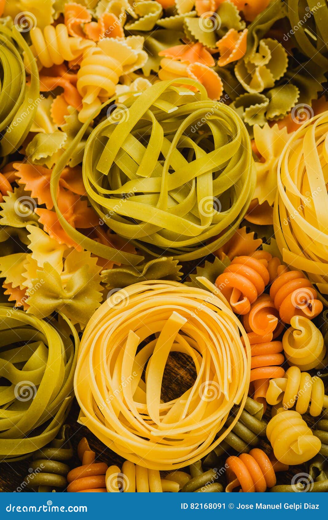 Different Types of Colored Pasta Stock Image - Image of uncooked ...