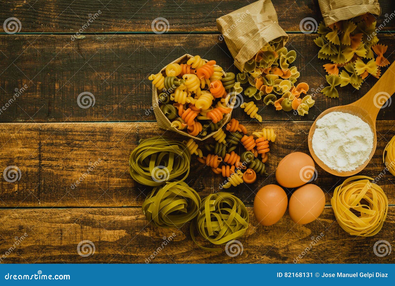 Different Types of Colored Pasta Stock Image - Image of spices, color ...