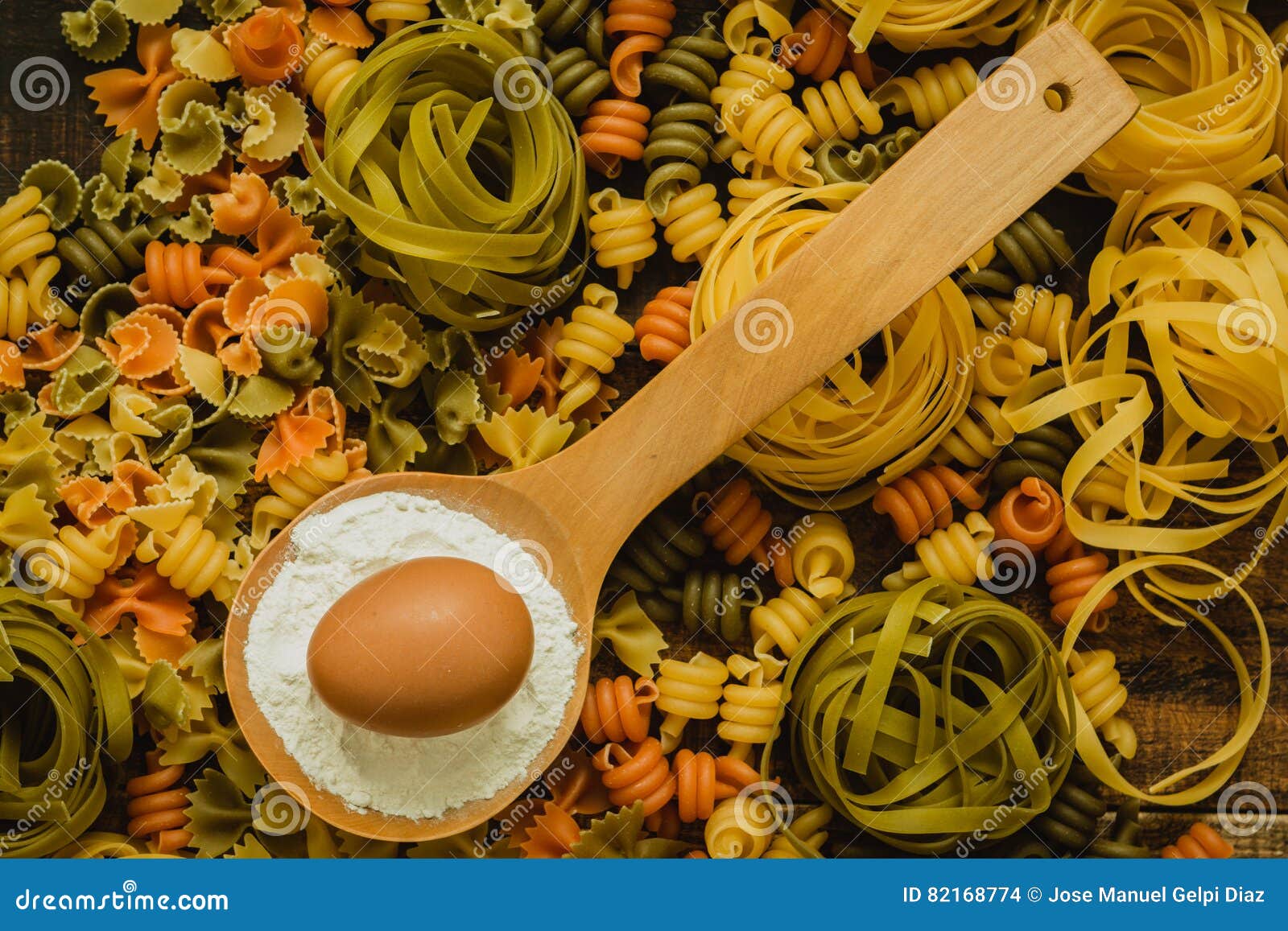 Different Types of Colored Pasta Stock Photo - Image of background ...