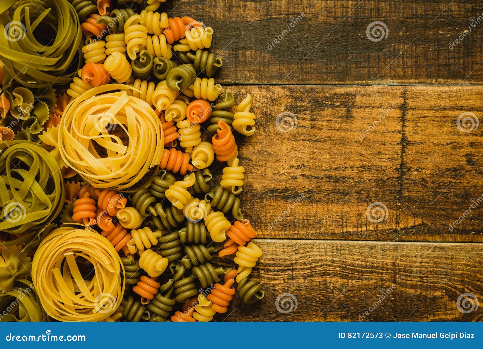 Different Types of Colored Pasta Stock Image - Image of uncooked ...