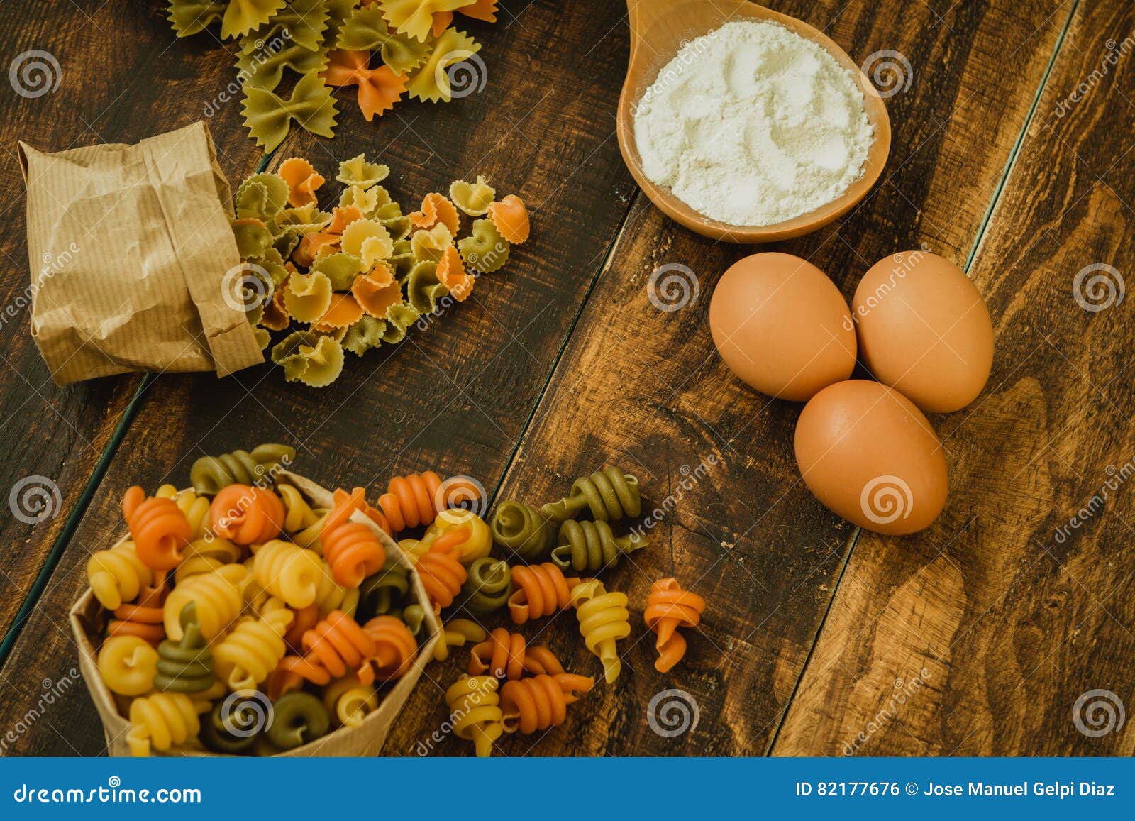 Different Types of Colored Pasta Stock Photo - Image of dinner, paste ...