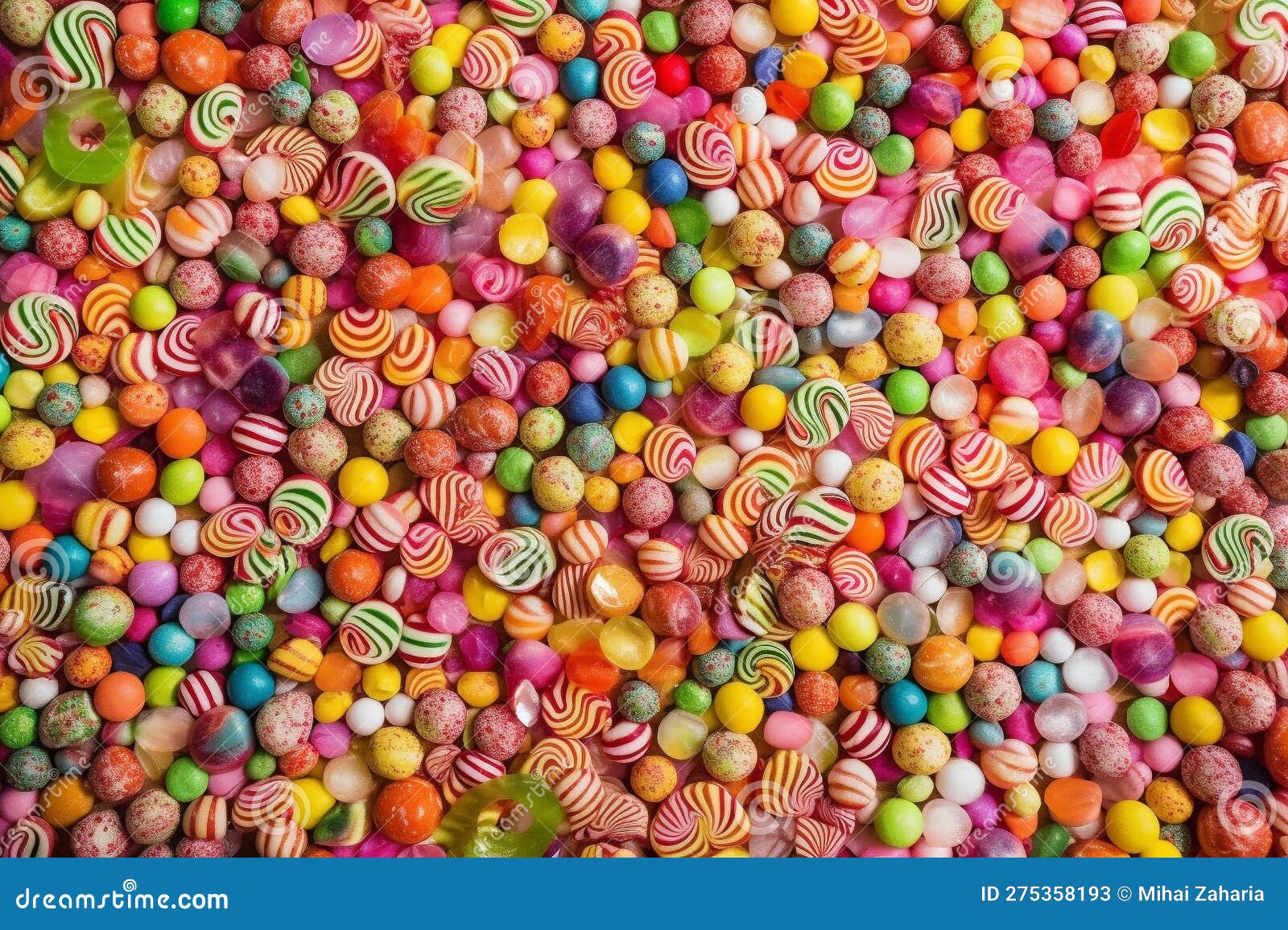Different Types of Colorful Candy Sweets. Conceptual Illustration ...