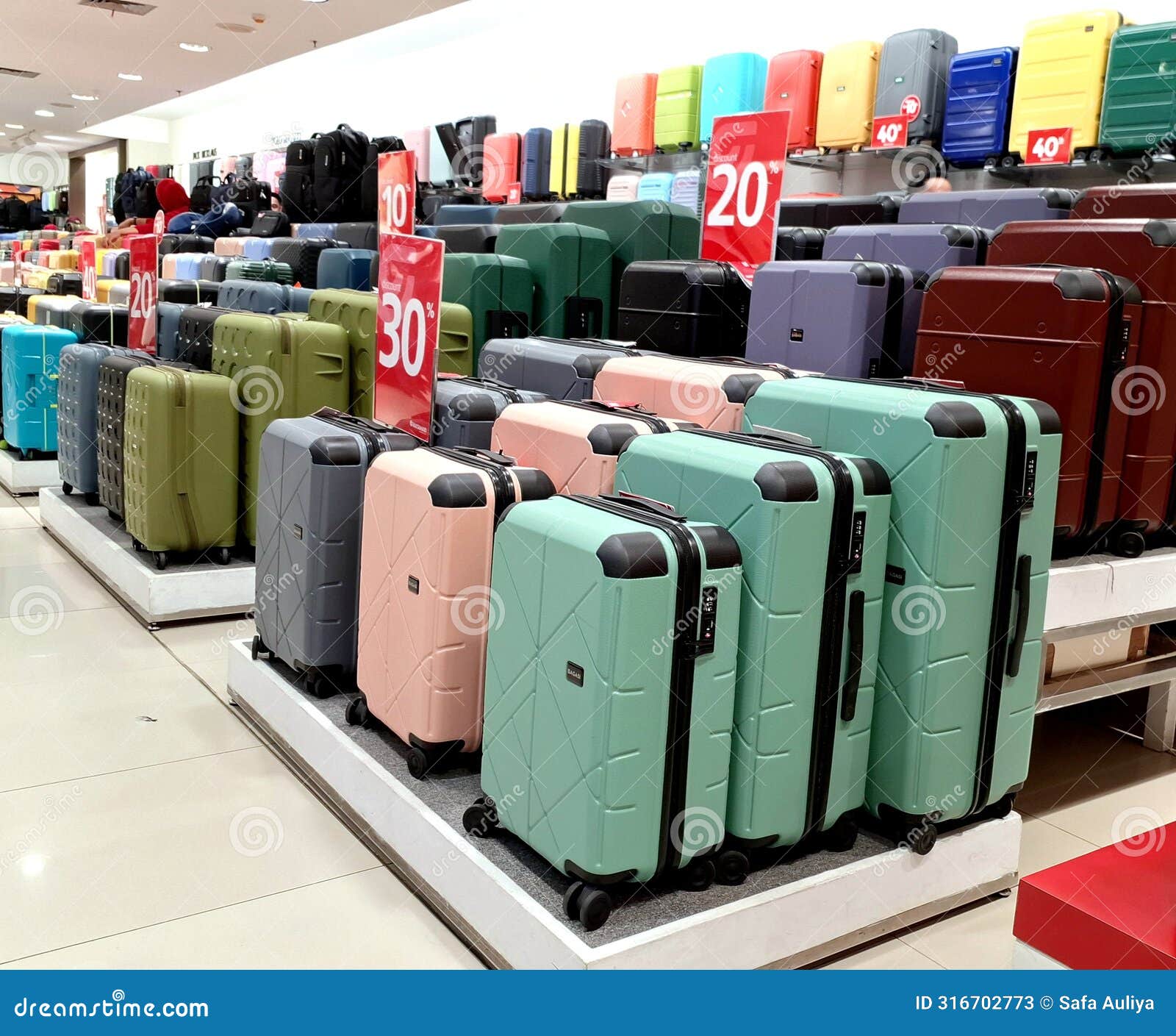 The Different Types and Colors of a Mall Suitcase Stock Image - Image ...