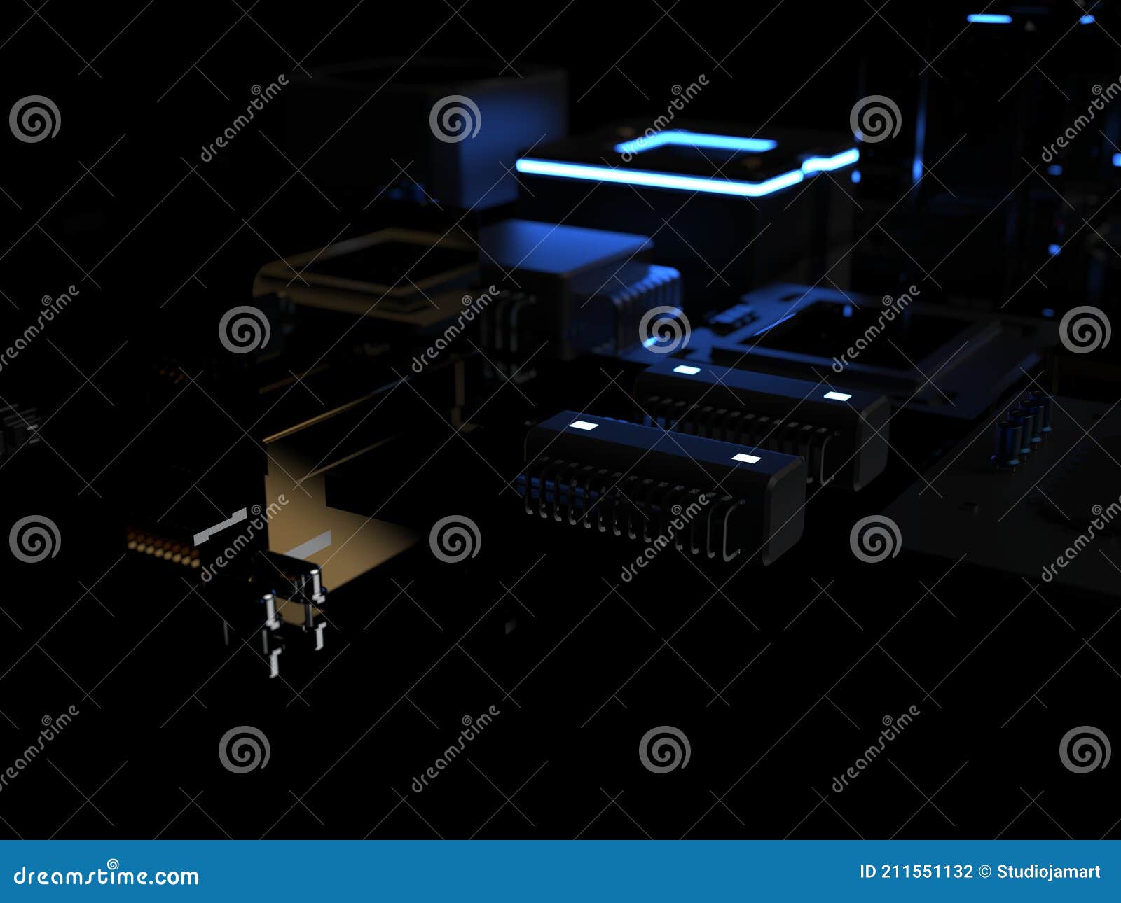 Different Types of Computers and Spare Parts. Stock Illustration ...