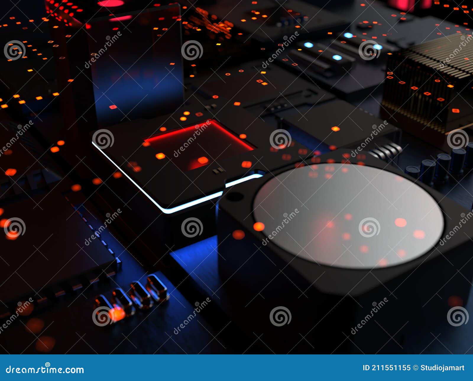 Different Types of Computers and Spare Parts. Stock Illustration ...