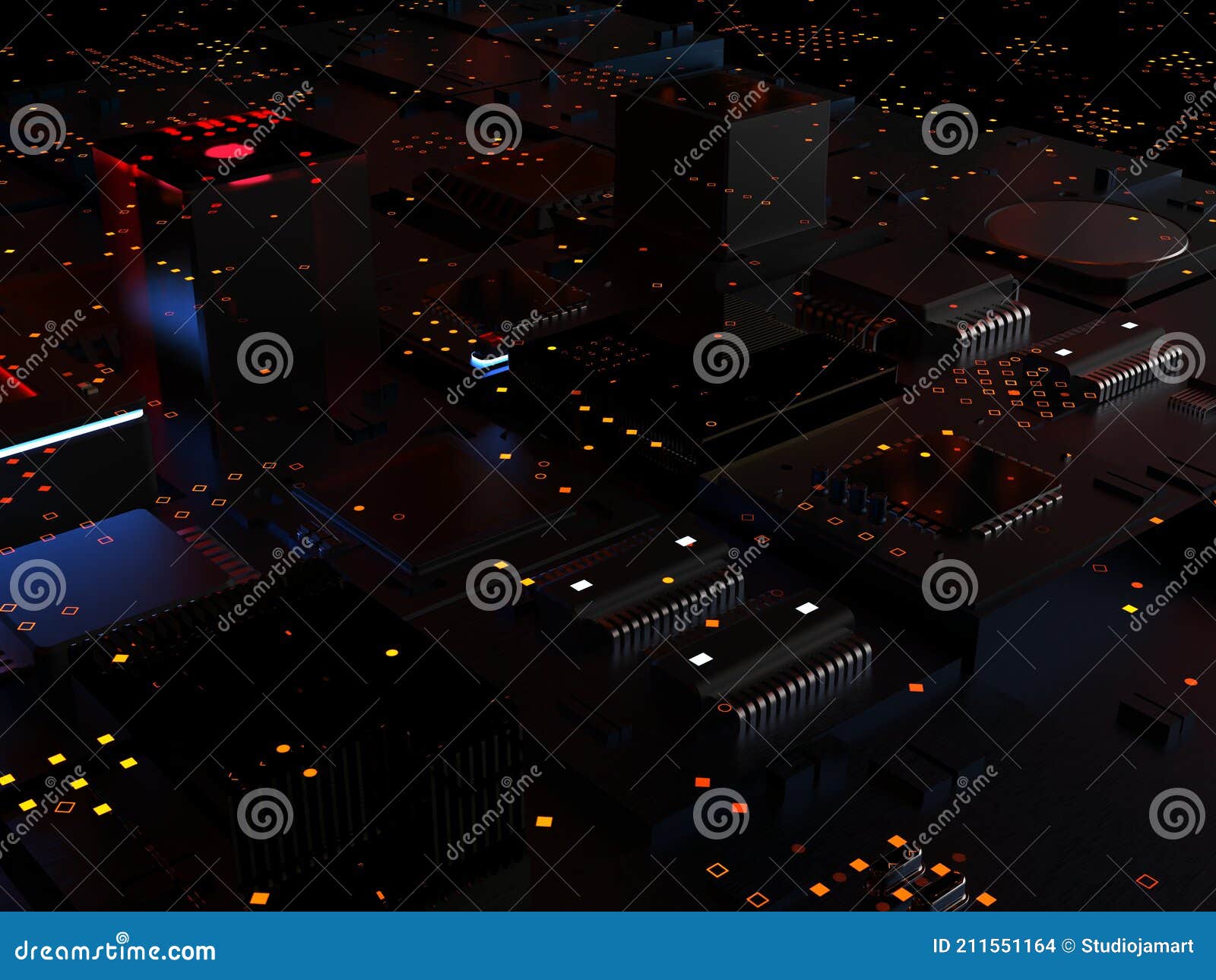 Different Types of Computers and Spare Parts. Stock Illustration ...