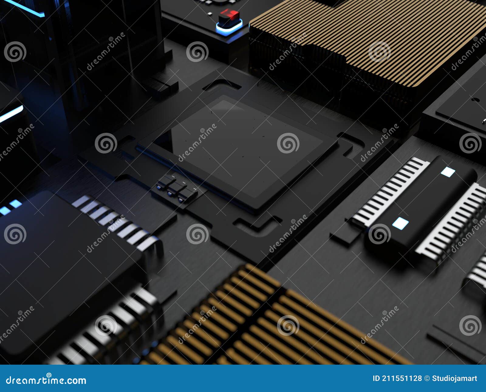 Different Types of Computers and Spare Parts. Stock Illustration ...