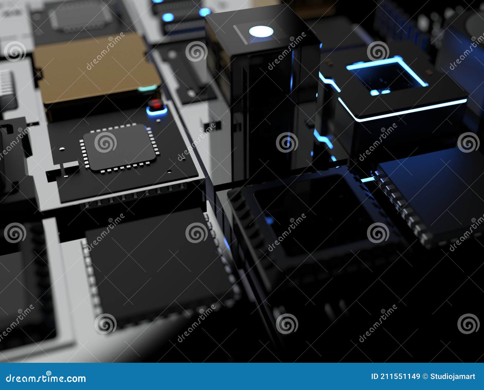 Different Types of Computers and Spare Parts. Stock Illustration ...