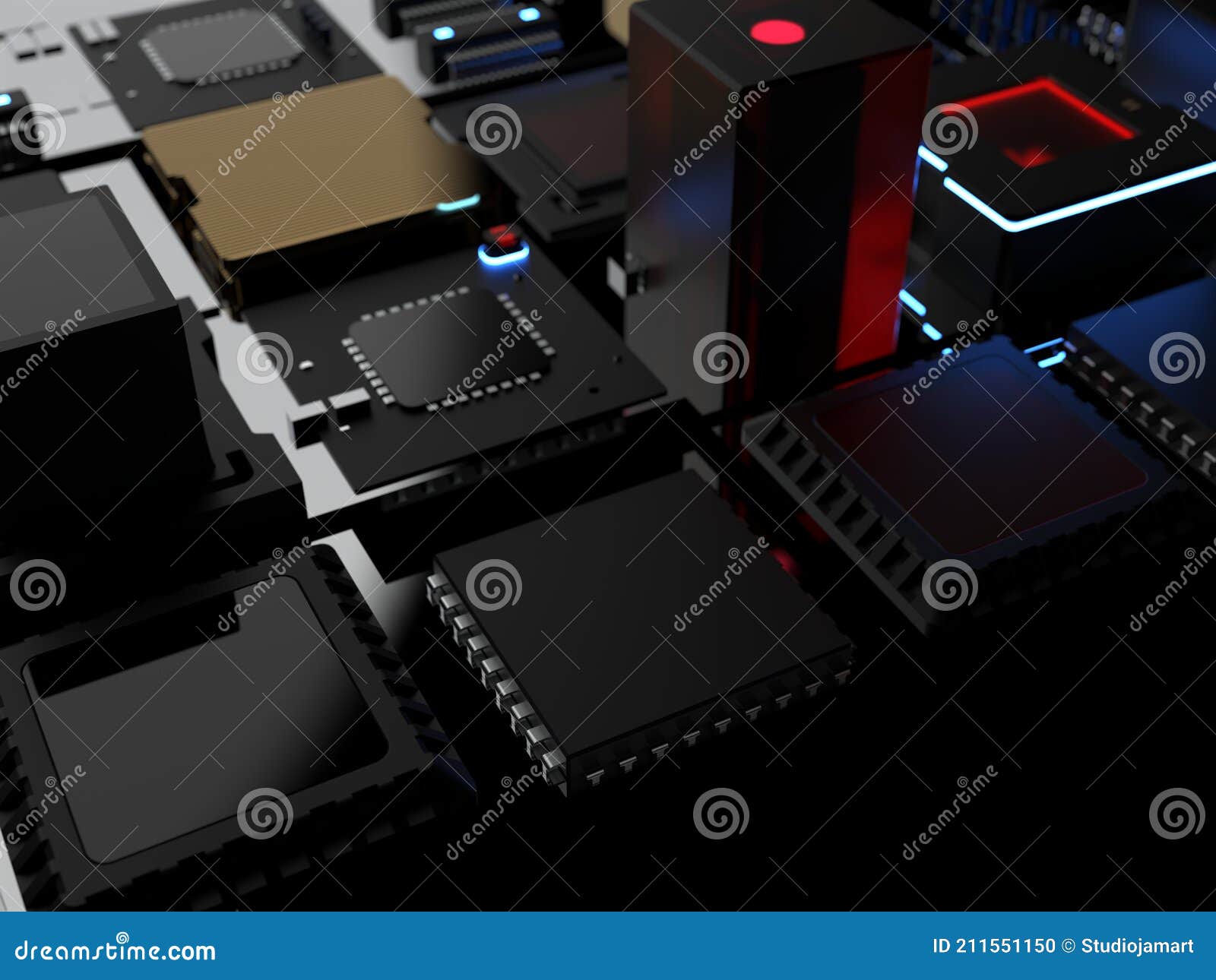 Different Types of Computers and Spare Parts. Stock Illustration ...